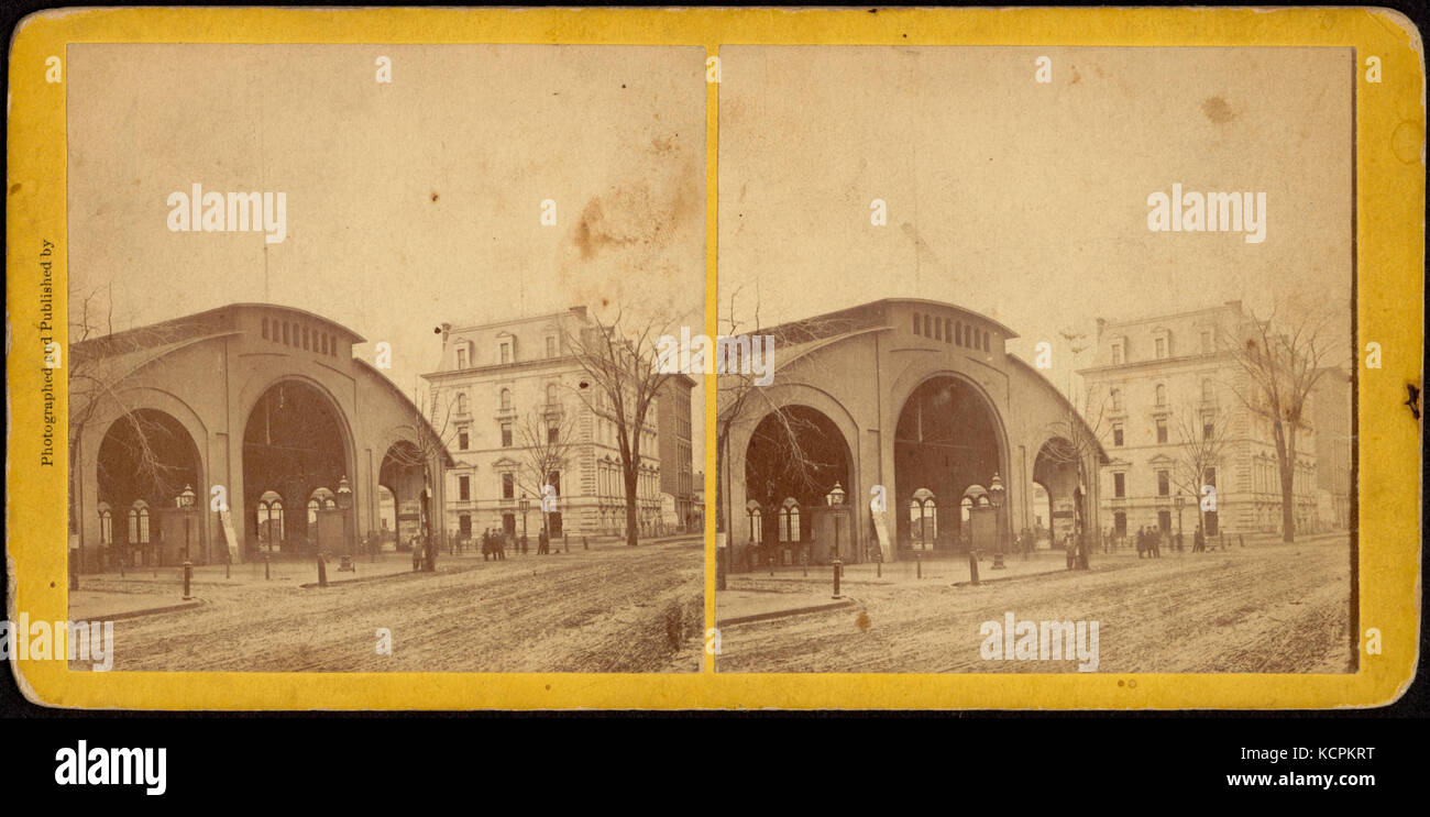 This stereoscopic view shows the depot at Springfield, likely in the ...