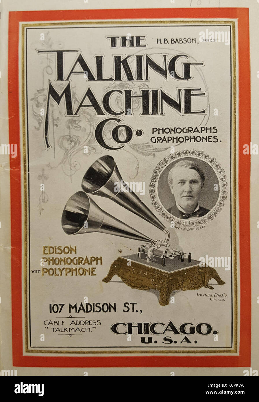 Chicago Talking Machine Co. Catalog, ca. 1898 Stock Photo - Alamy