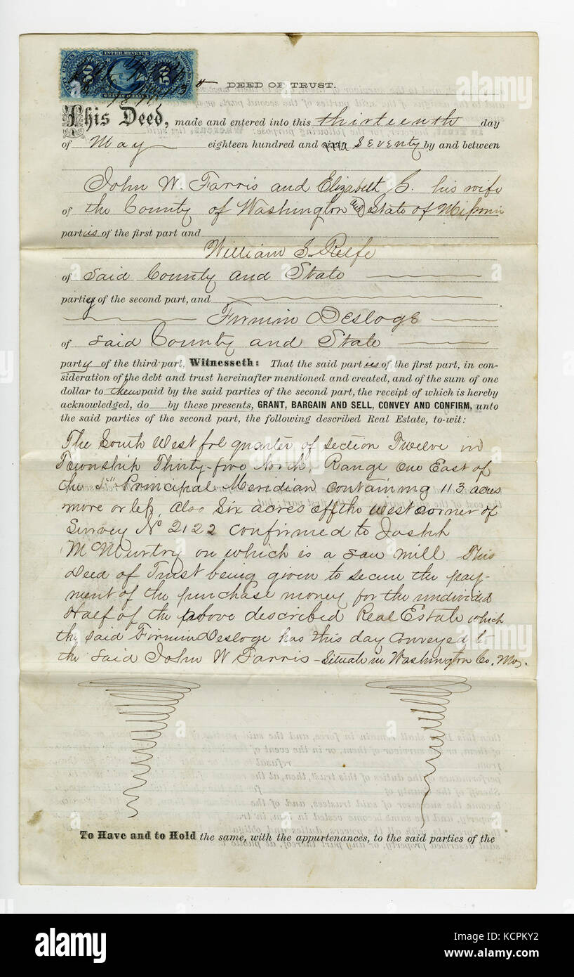 Land deed records hi-res stock photography and images - Alamy