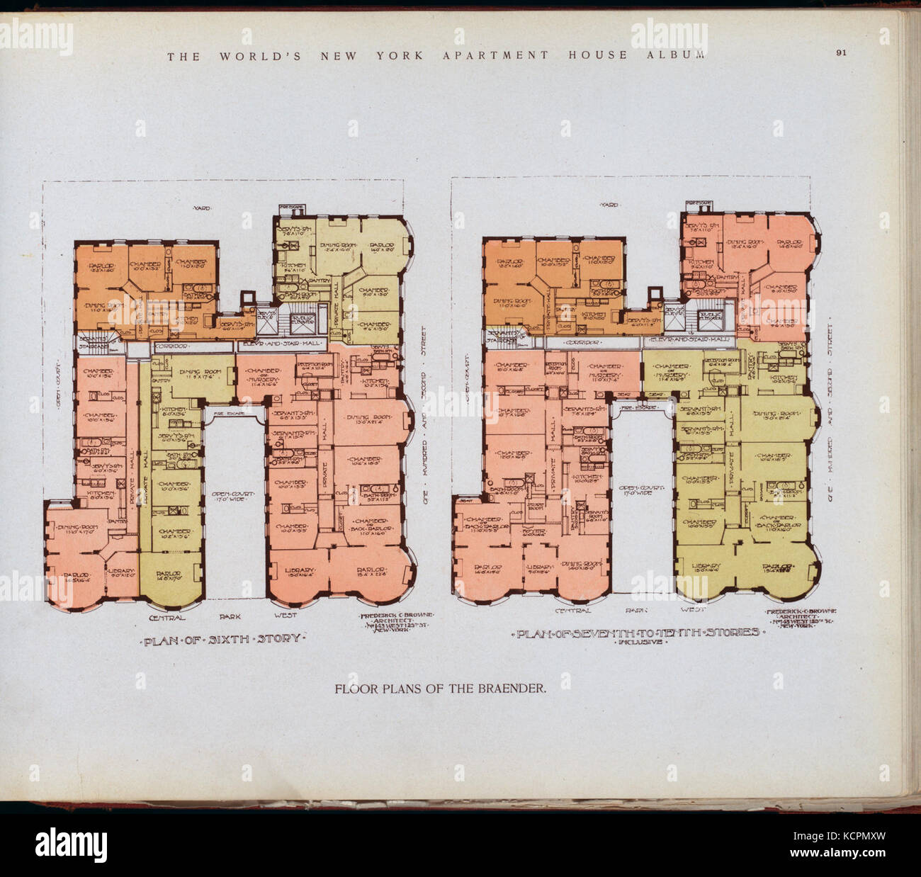 Floor plans of The Braender (NYPL b11389518 417314 Stock Photo - Alamy