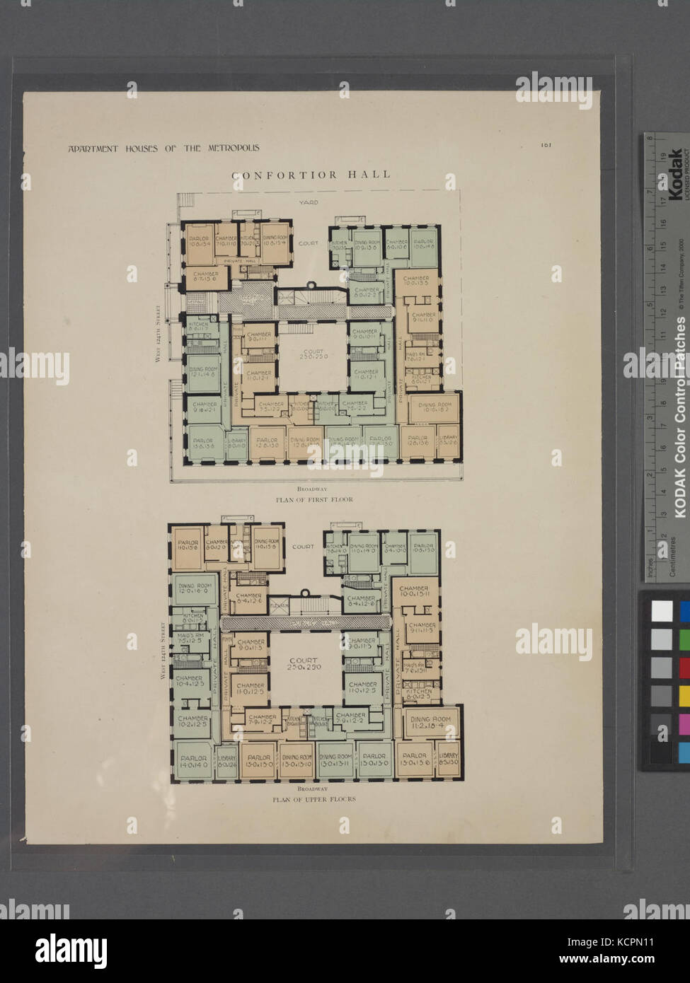 Confortior Hall. Plan of first floor; Plan of upper floors (NYPL ...