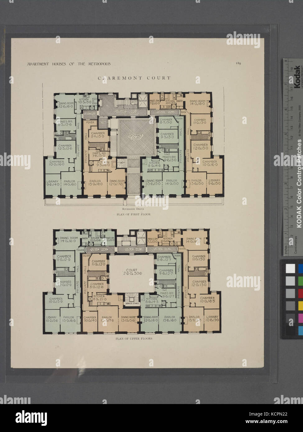 Claremont Court. Plan of first floor; Plan of upper floors (NYPL ...