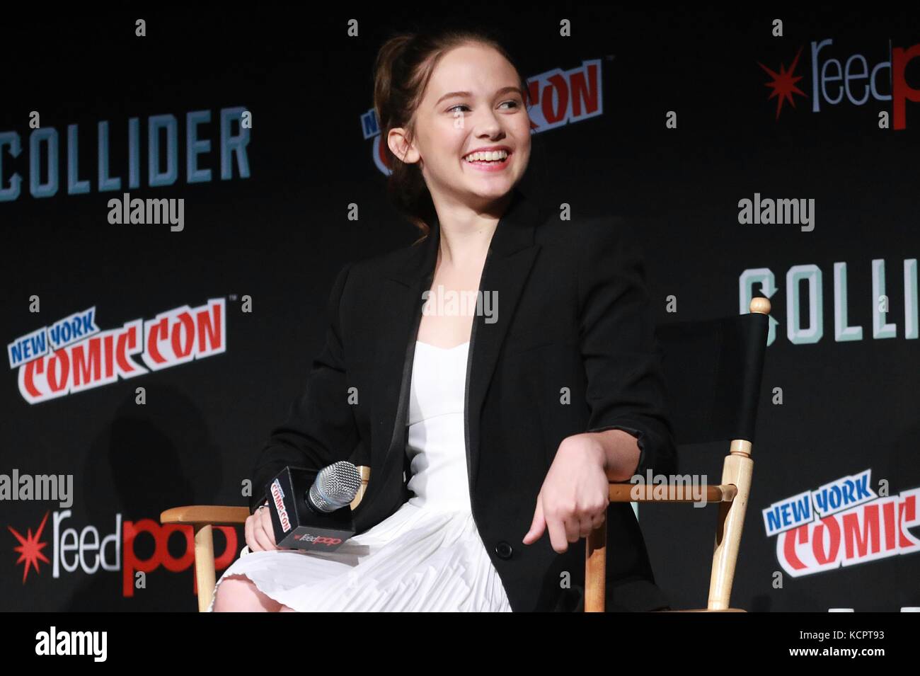 New York, NY, USA. 6th Oct, 2017. Cailee Spaeny speaks onstage during ...