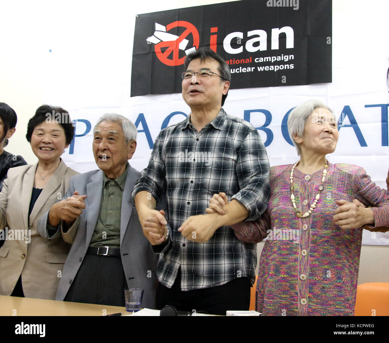 Tokyo, Japan. 6th Oct, 2017. Japan's NGO Peaceboat co-founder Tatsuya ...