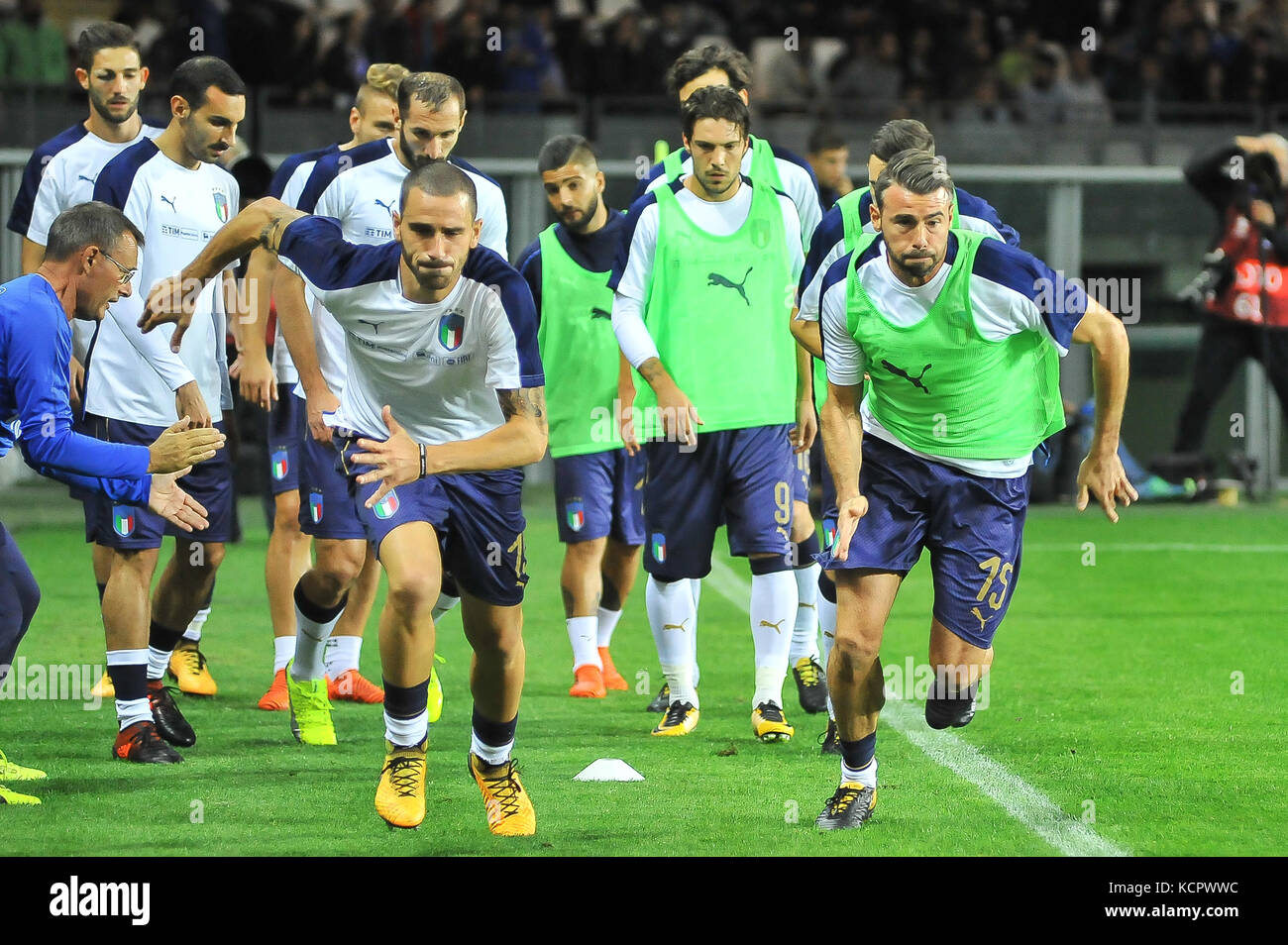 Turin, Italy. 6th Oct, 2017. Leonardo Bonucci (Italia) and Andrea ...