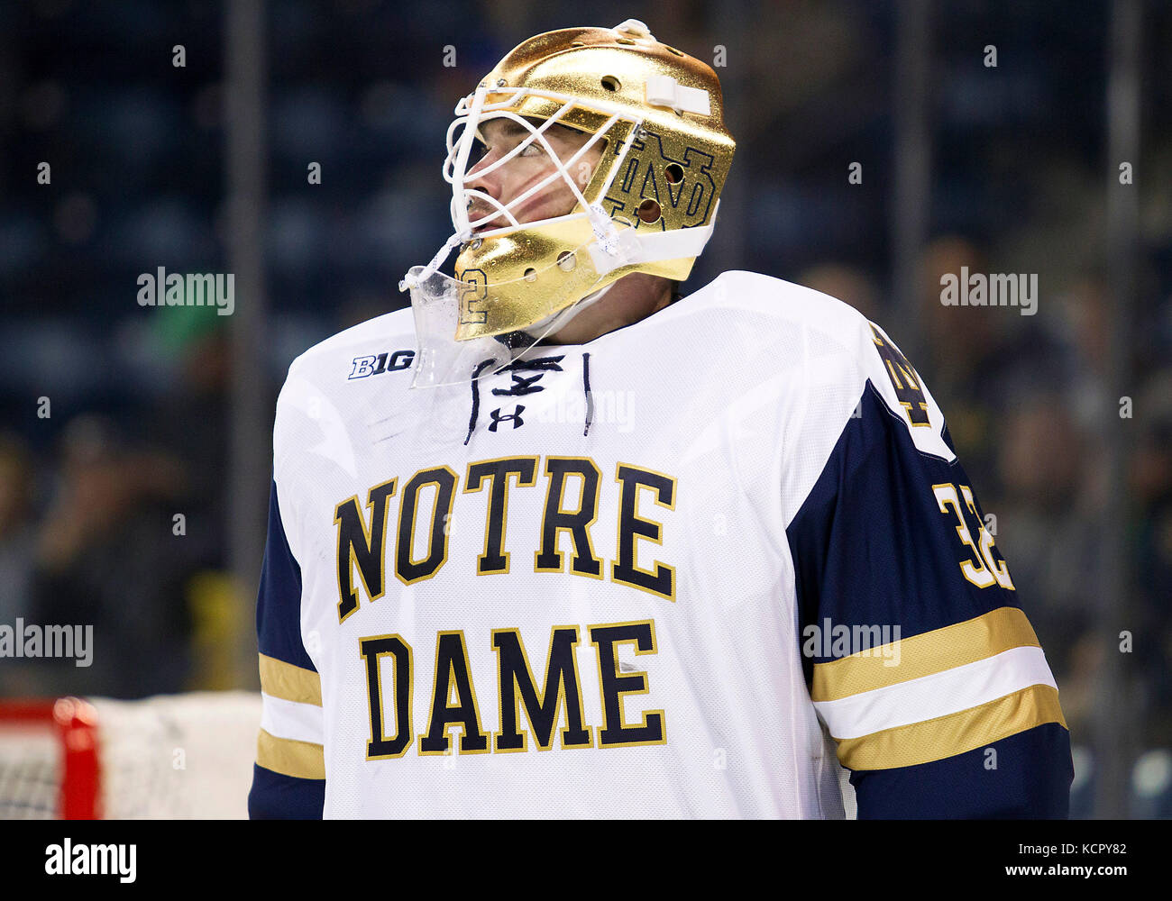 South Bend, Indiana, USA. 06th Oct, 2017. Notre Dame goaltender Cale ...