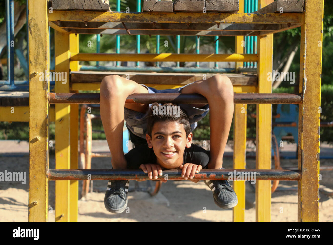 October 5, 2017 - Yousef al-Bahtini, a 12-year-old Palestinian boy, is ...