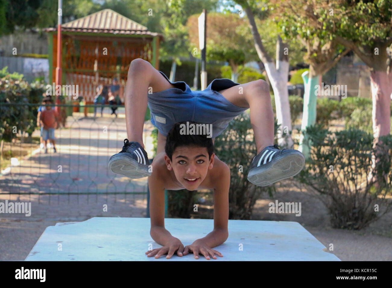 October 5, 2017 - Yousef al-Bahtini, a 12-year-old Palestinian boy, is ...