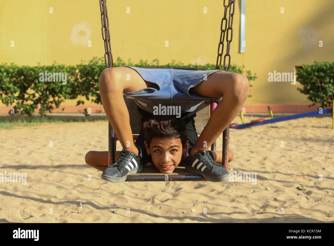 October 5, 2017 - Yousef al-Bahtini, a 12-year-old Palestinian boy, is ...