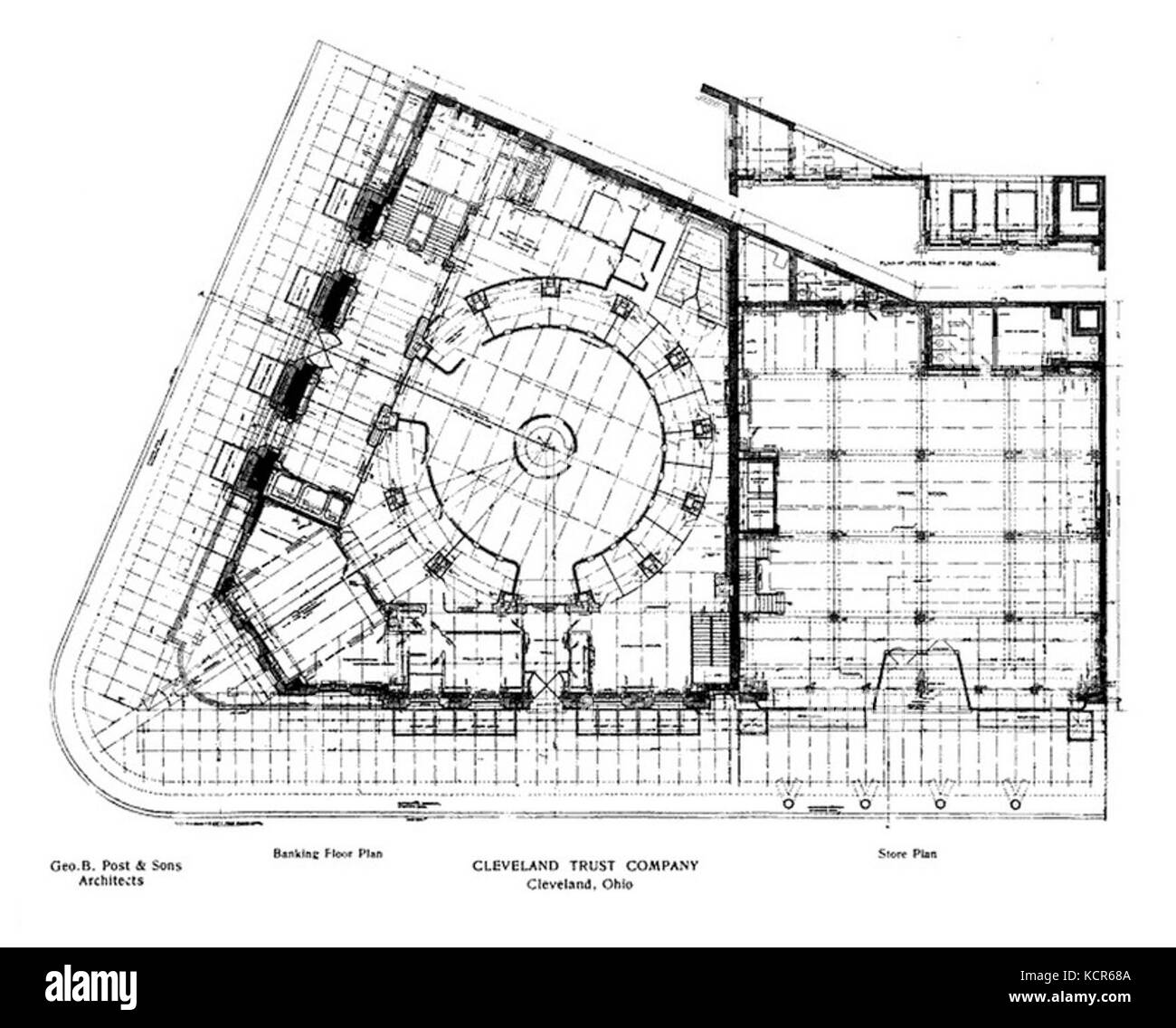 The first floor plan of the Cleveland Trust Company Building, designed ...