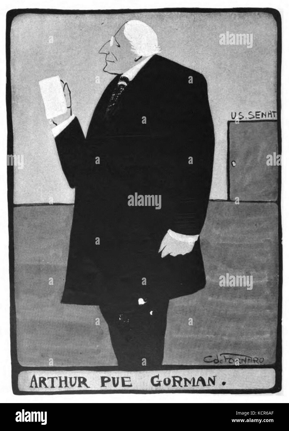 Caricature of Arthur Pue Gorman Stock Photo - Alamy