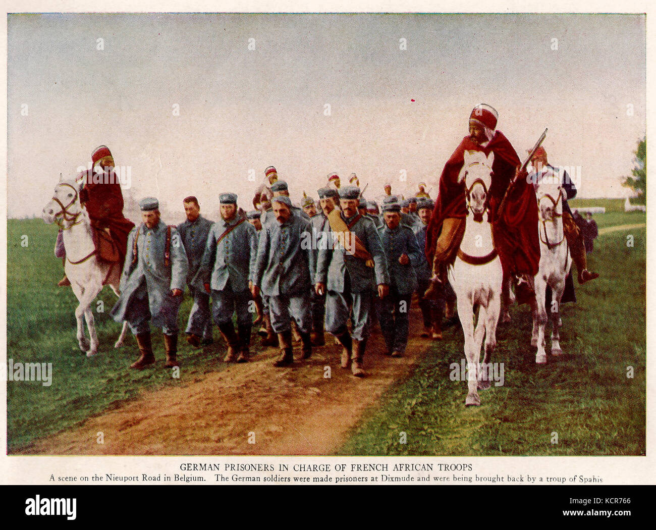 German prisoners in charge of french african troops Stock Photo - Alamy