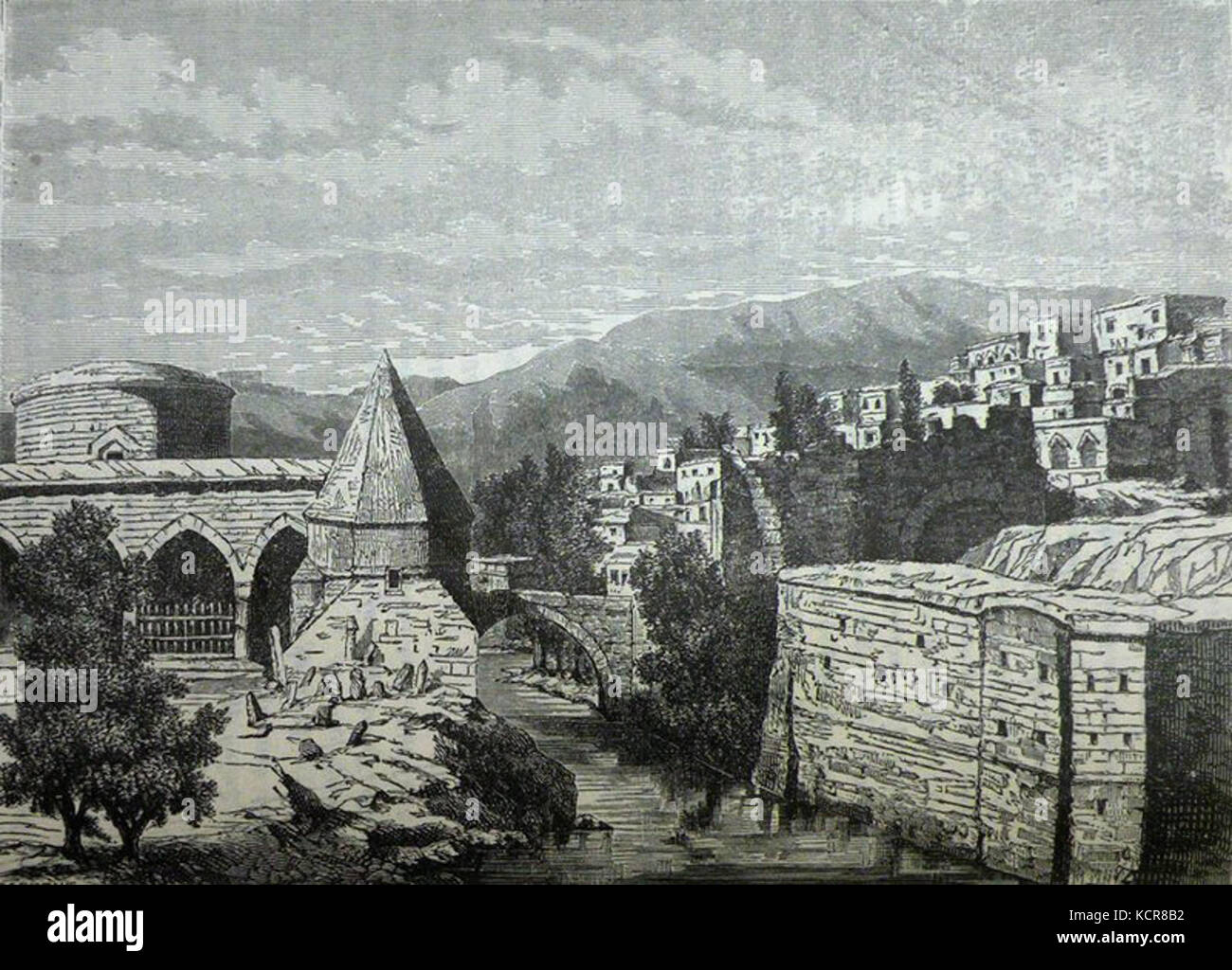 This engraving from 1900 depicts the city of Bitlis, offering a ...