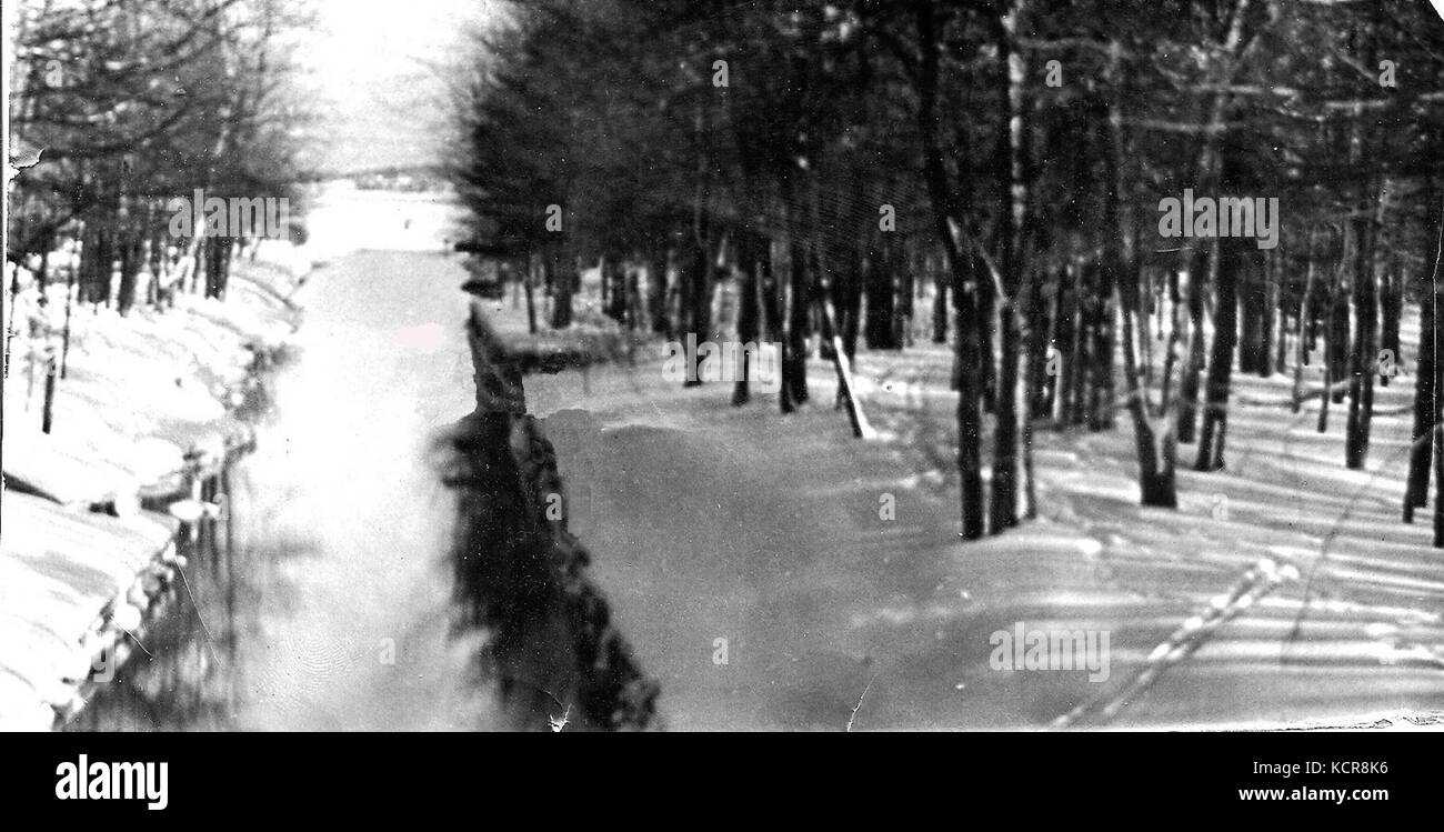Canal flows and lakes frozen Stock Photo - Alamy