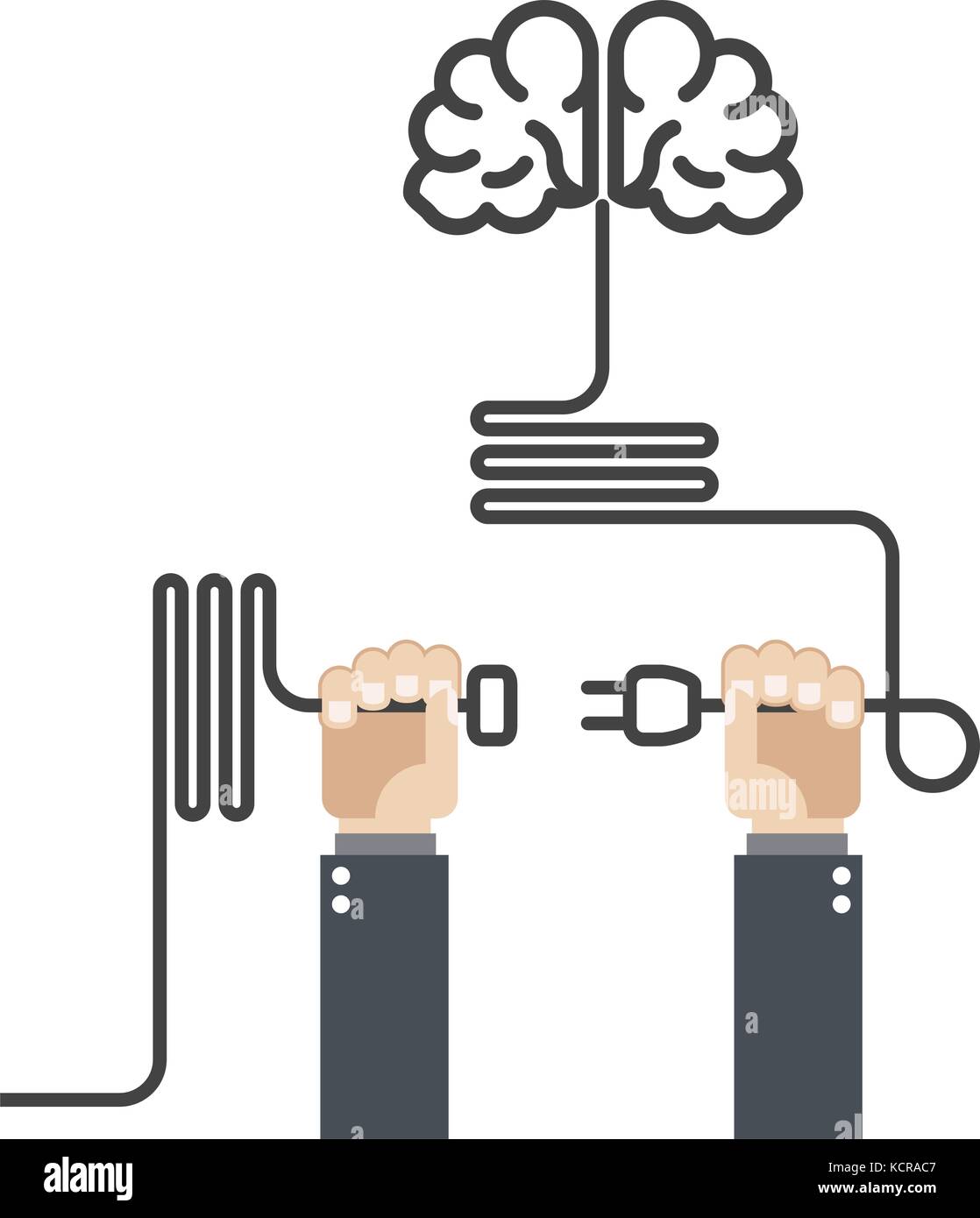 Brain switch on icon Cut Out Stock Images & Pictures - Alamy