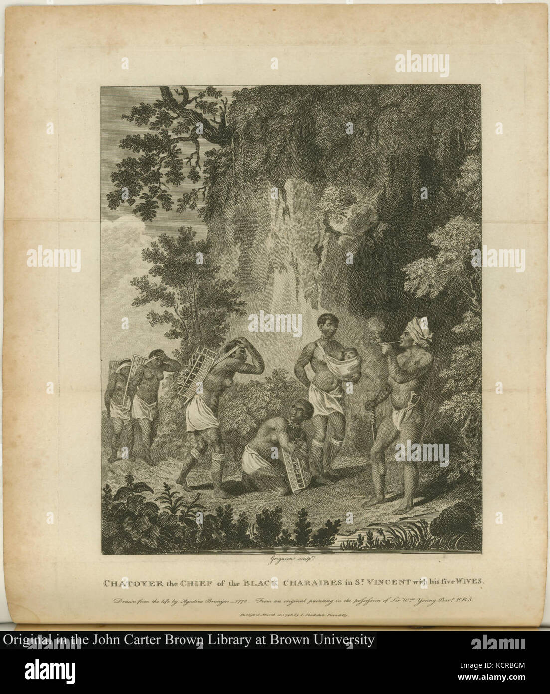 Chatoyer the Chief of the Black Charaibes in St. Vincent with his five ...