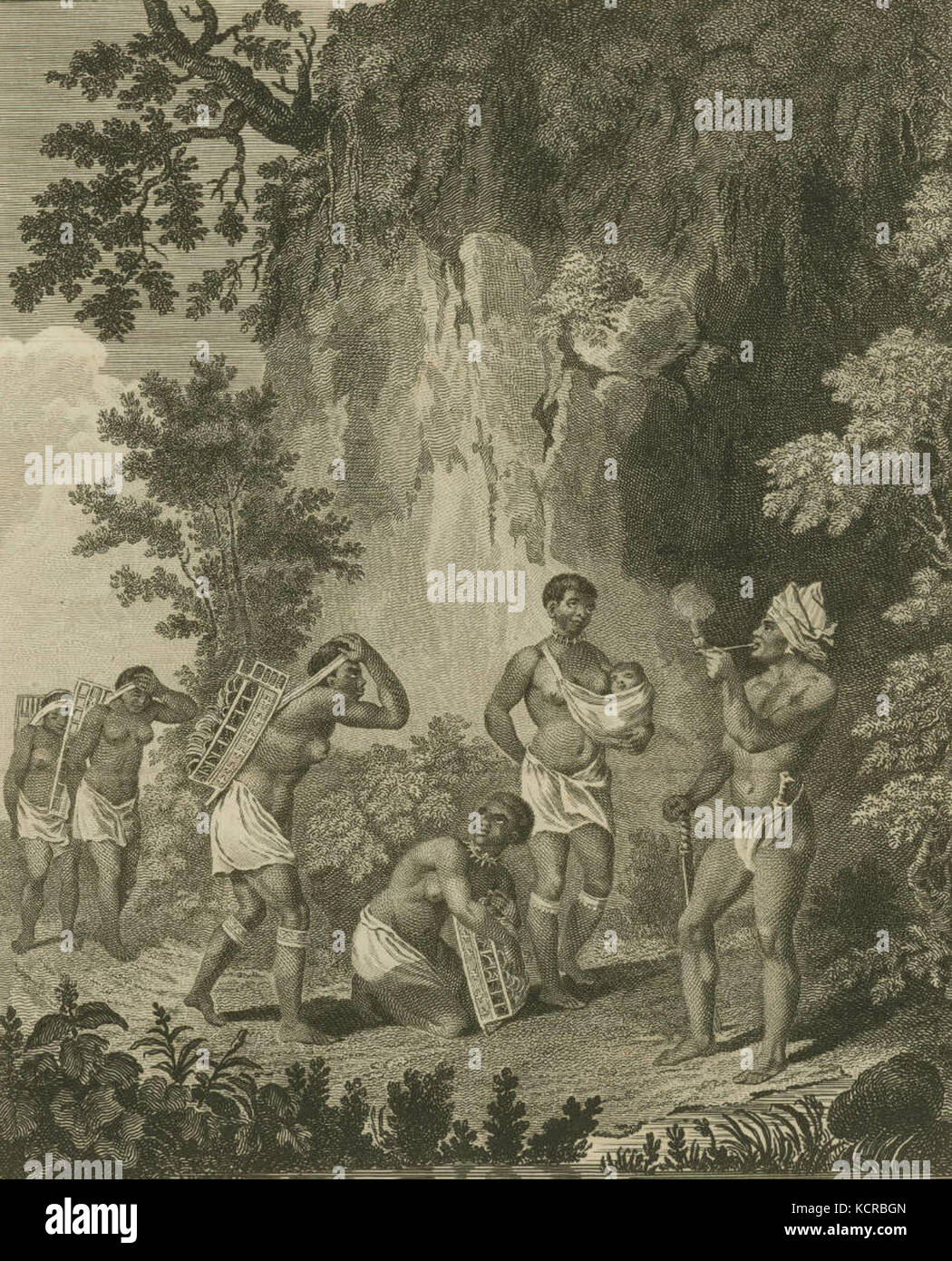 Chatoyer the Chief of the Black Charaibes in St. Vincent with his five ...