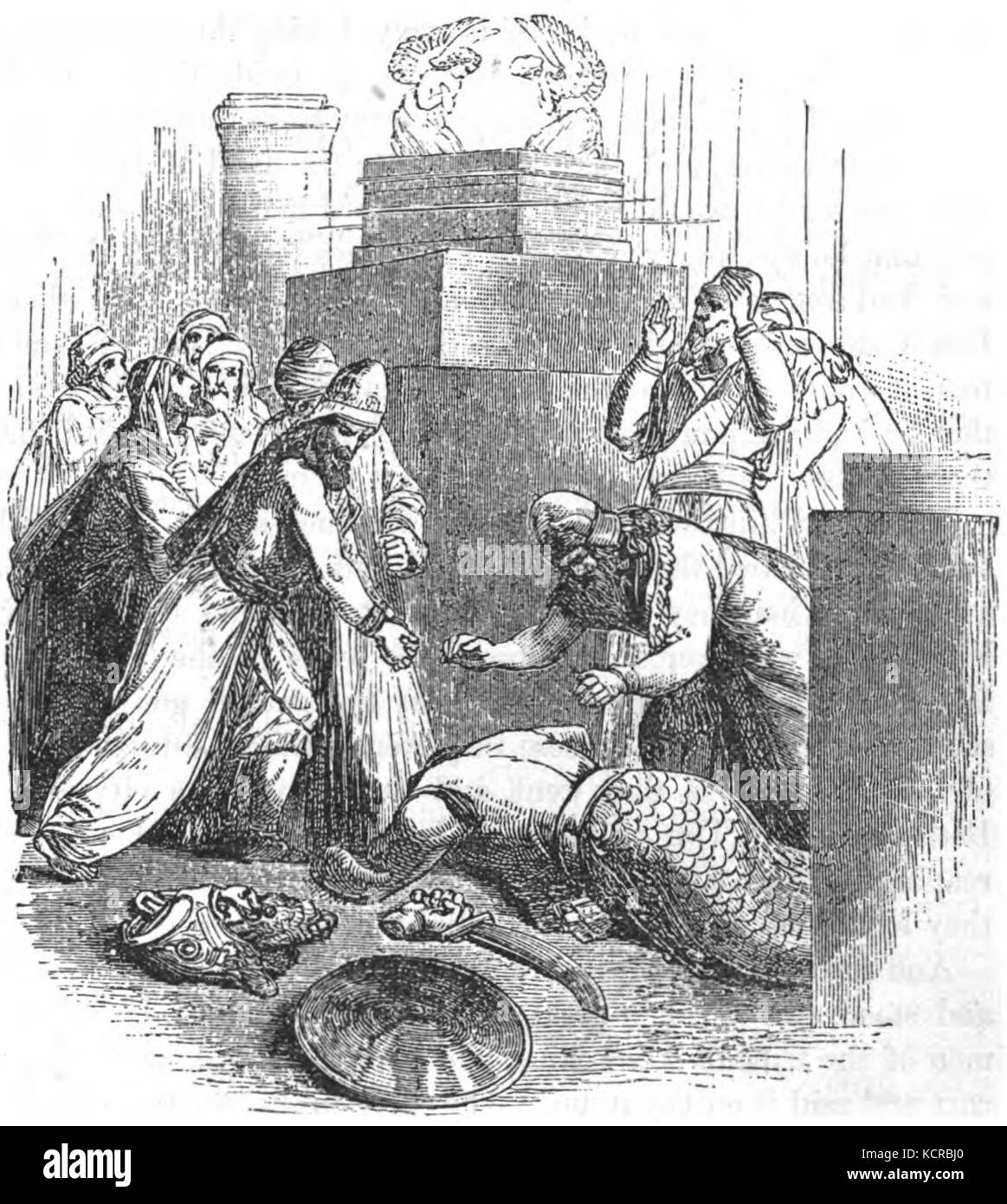 Dagon fallen down before the ark Stock Photo - Alamy