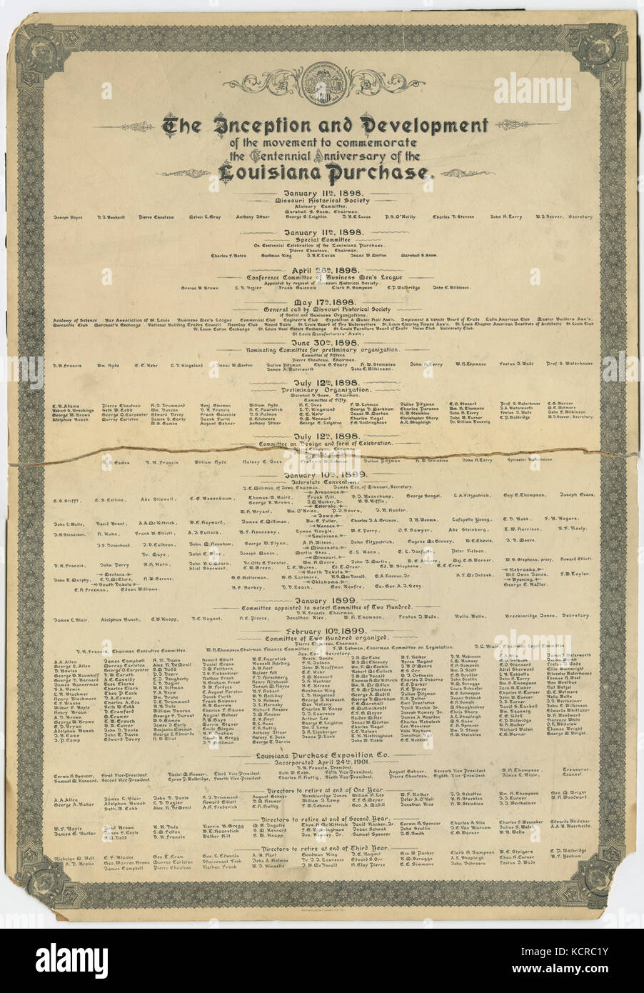 This commemorative document marks the centennial anniversary of the ...