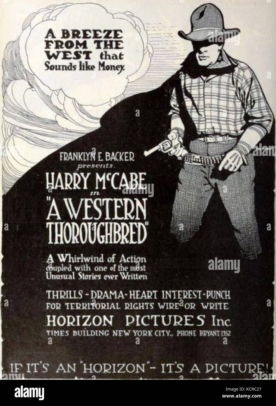 A Western Thoroughbred, featured in the 1922 artwork, captures the ...