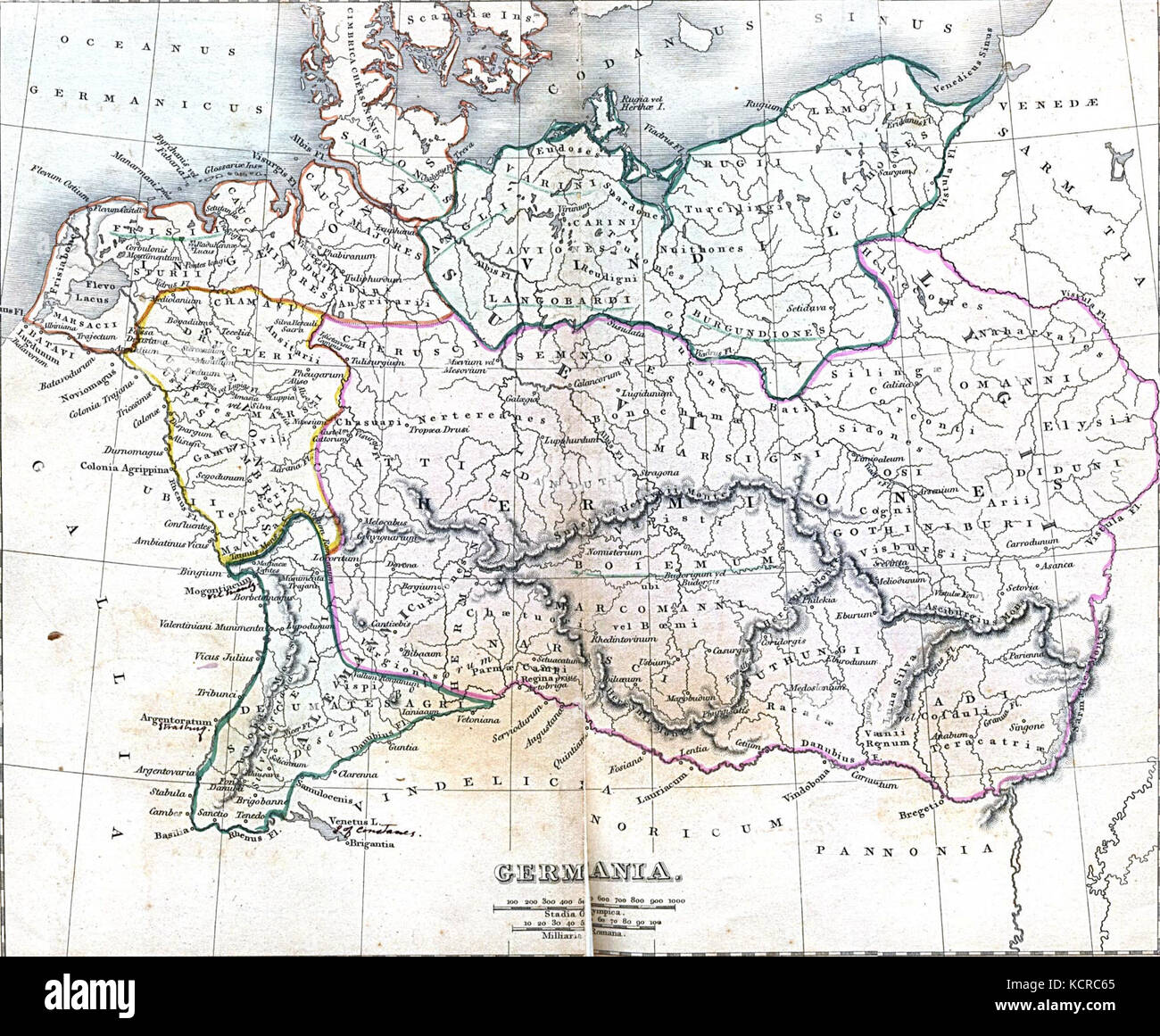 This image explores the historical concept of Ancient Germania ...