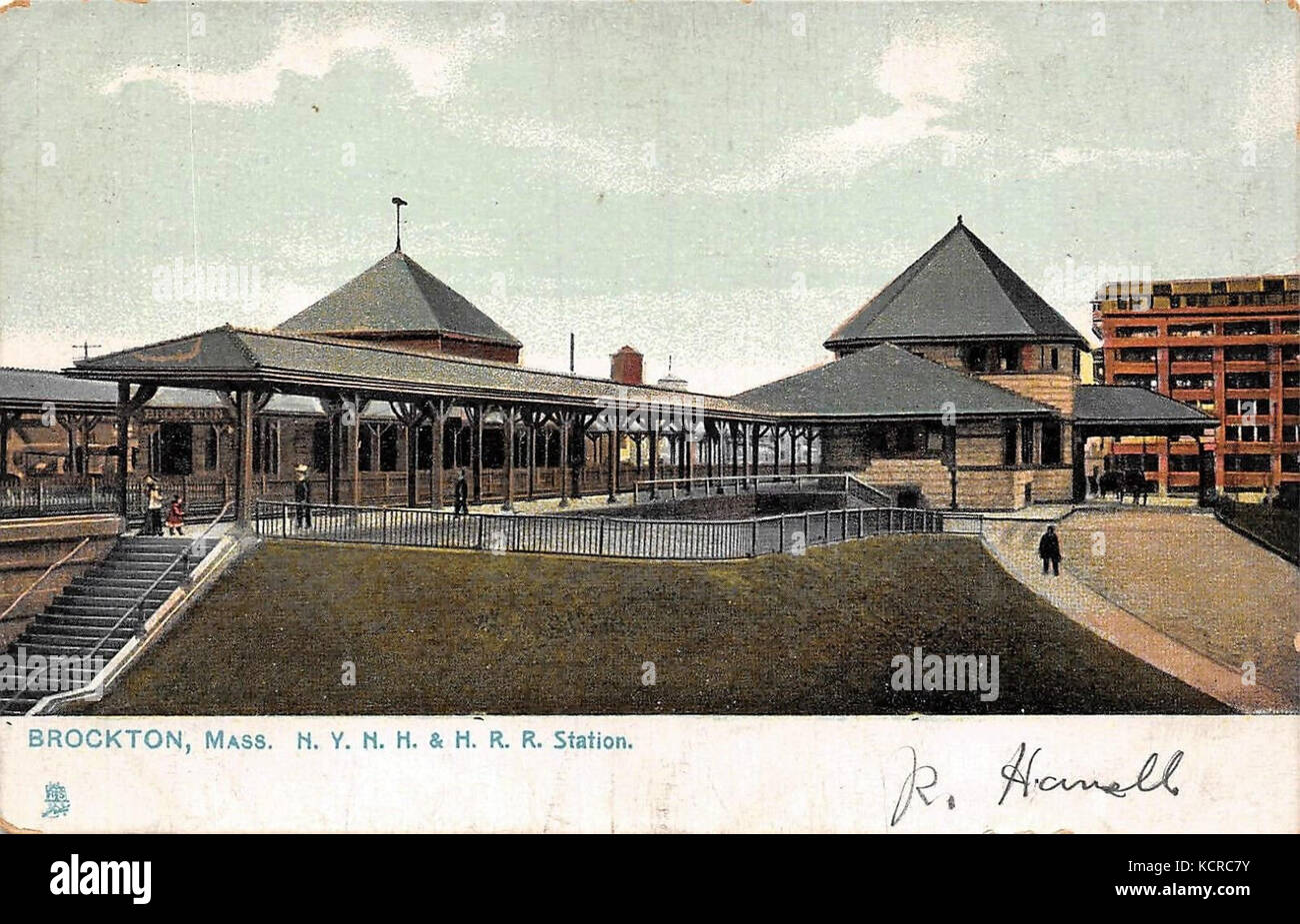 Brockton station Raphael Tuck postcard Stock Photo - Alamy