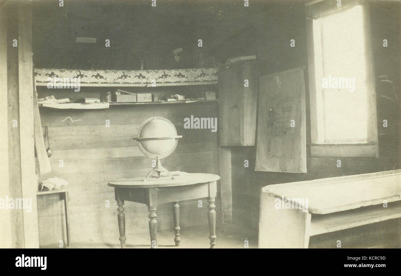 Interior view of the Edmeston District 13 School in New York, showing ...