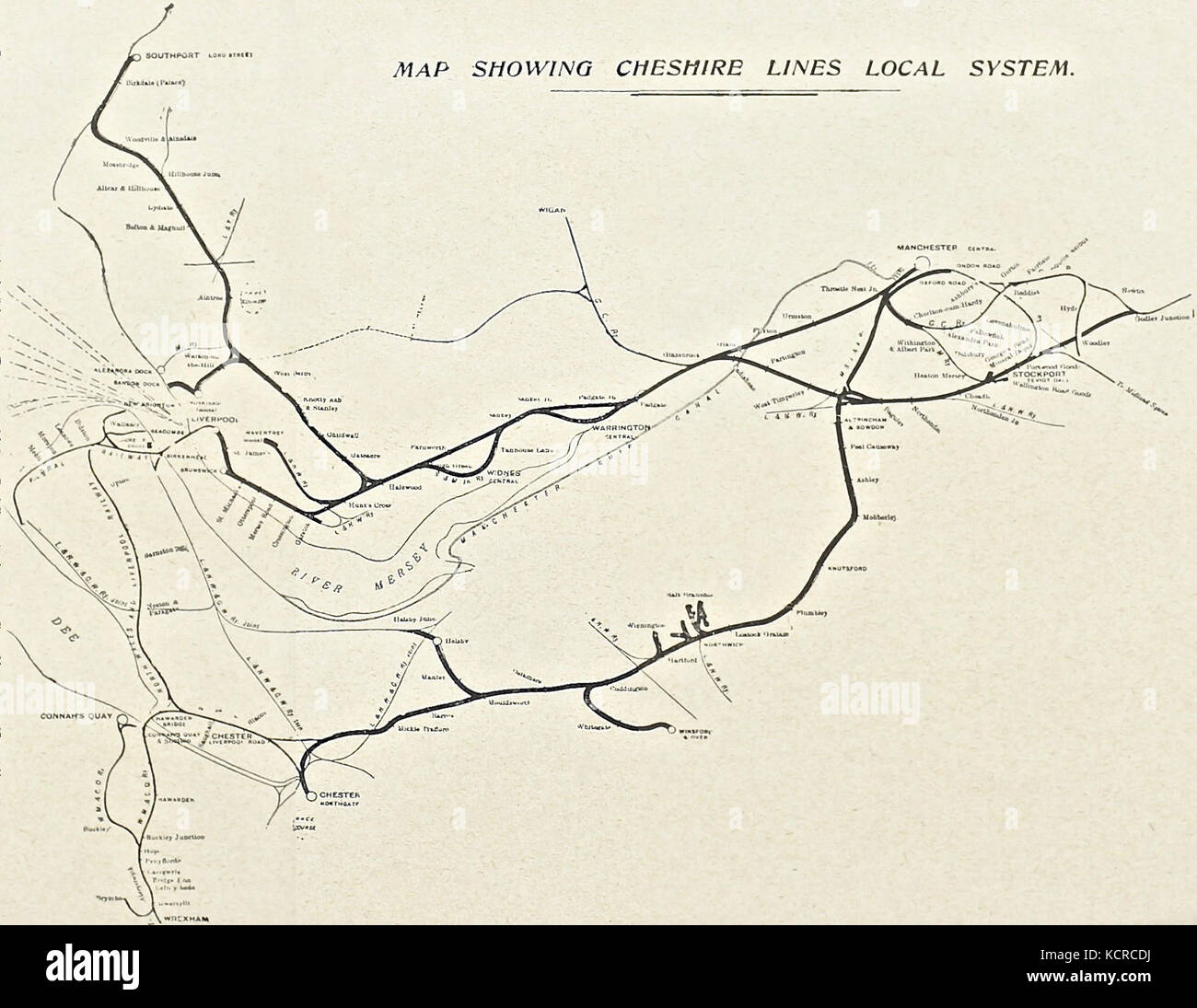 Cheshire Lines map 1899 Stock Photo - Alamy
