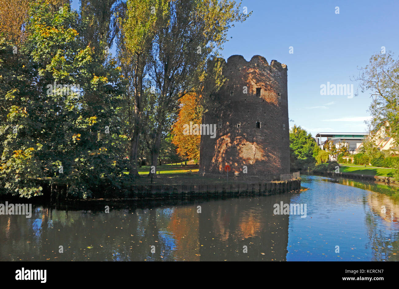 A view of Cow Tower by the River Wensum in the City of Norwich, Norfolk ...