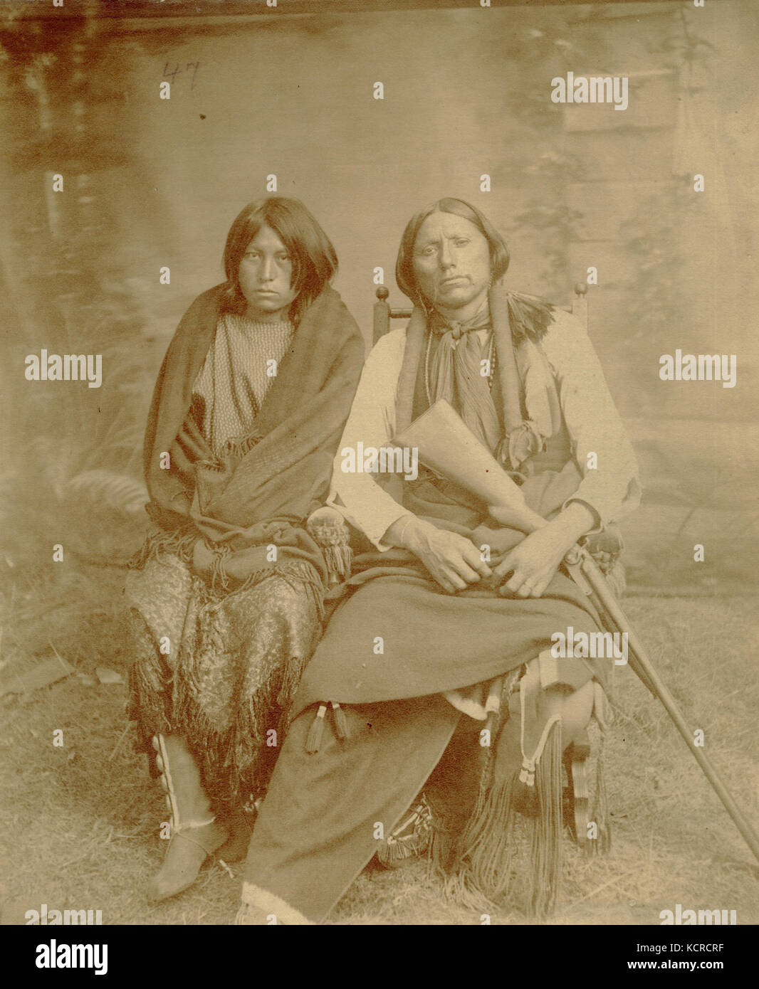 This image depicts Chief Quanah, a prominent leader of the Comanche ...