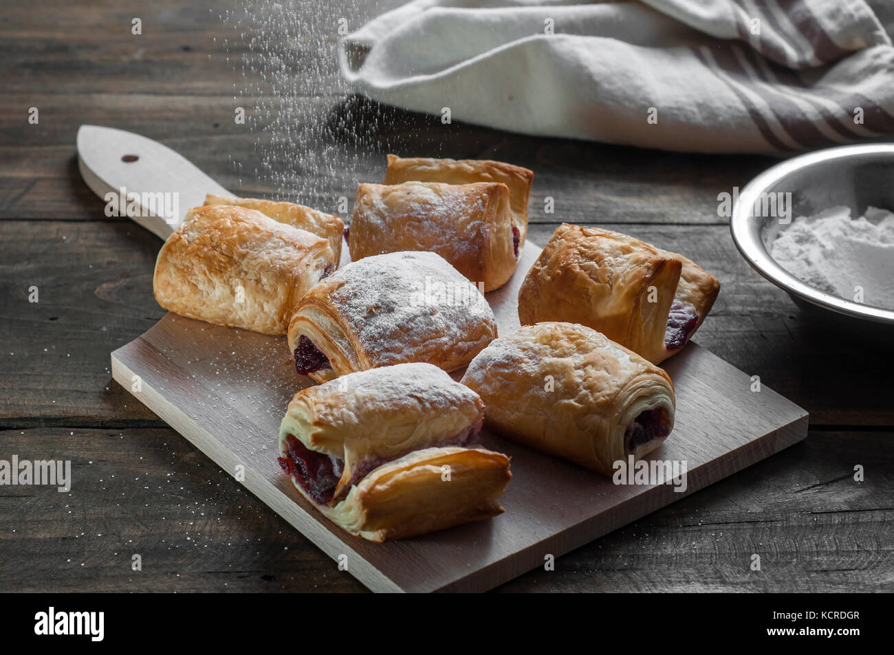 fresh puff pastries, close up Stock Photo - Alamy