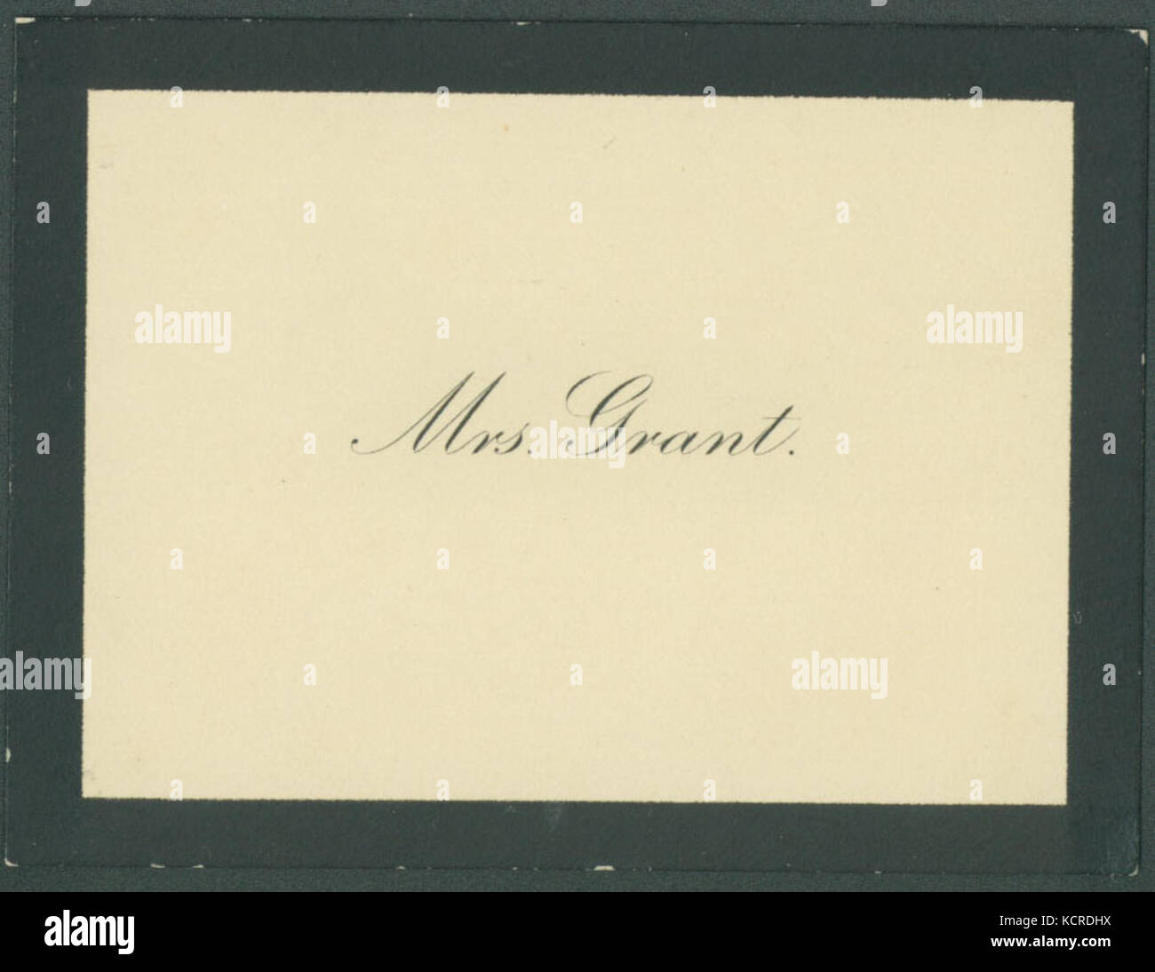 Calling cards of U.S. Grant and Mrs. Grant, ca. 1885 Stock Photo - Alamy