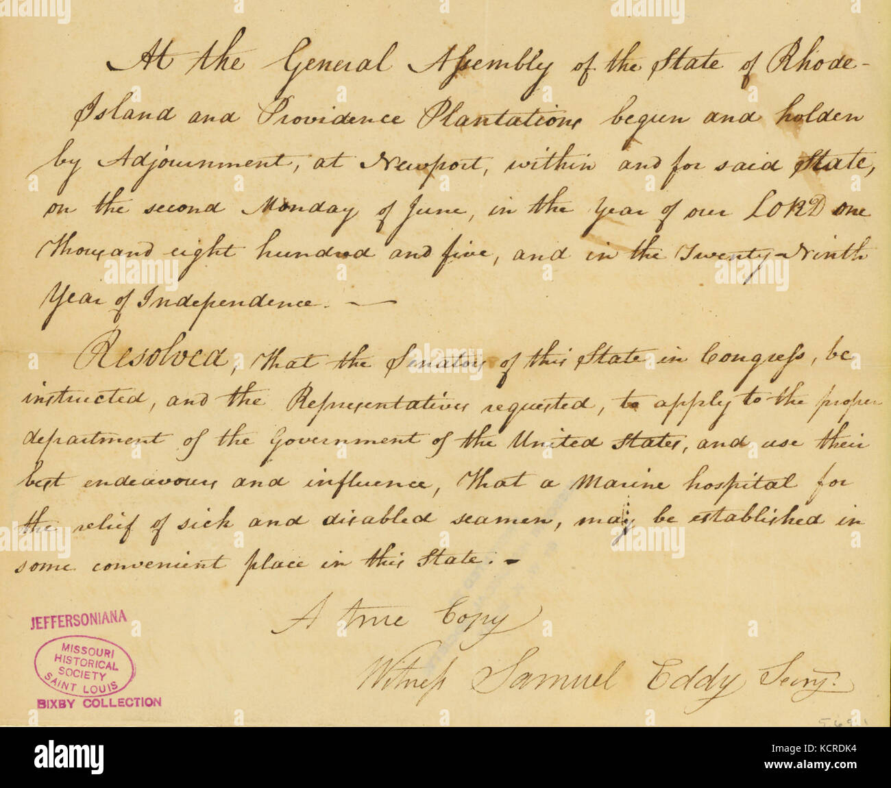 This document, signed by Samuel Eddy on June 10, 1805, provides insight ...