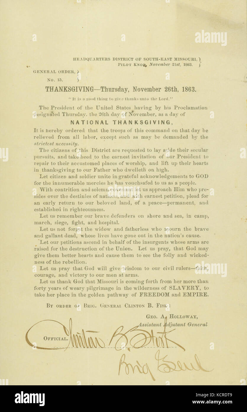General Order, No. 15, of Geo. A. Holloway, signed Clinton B. Fisk ...