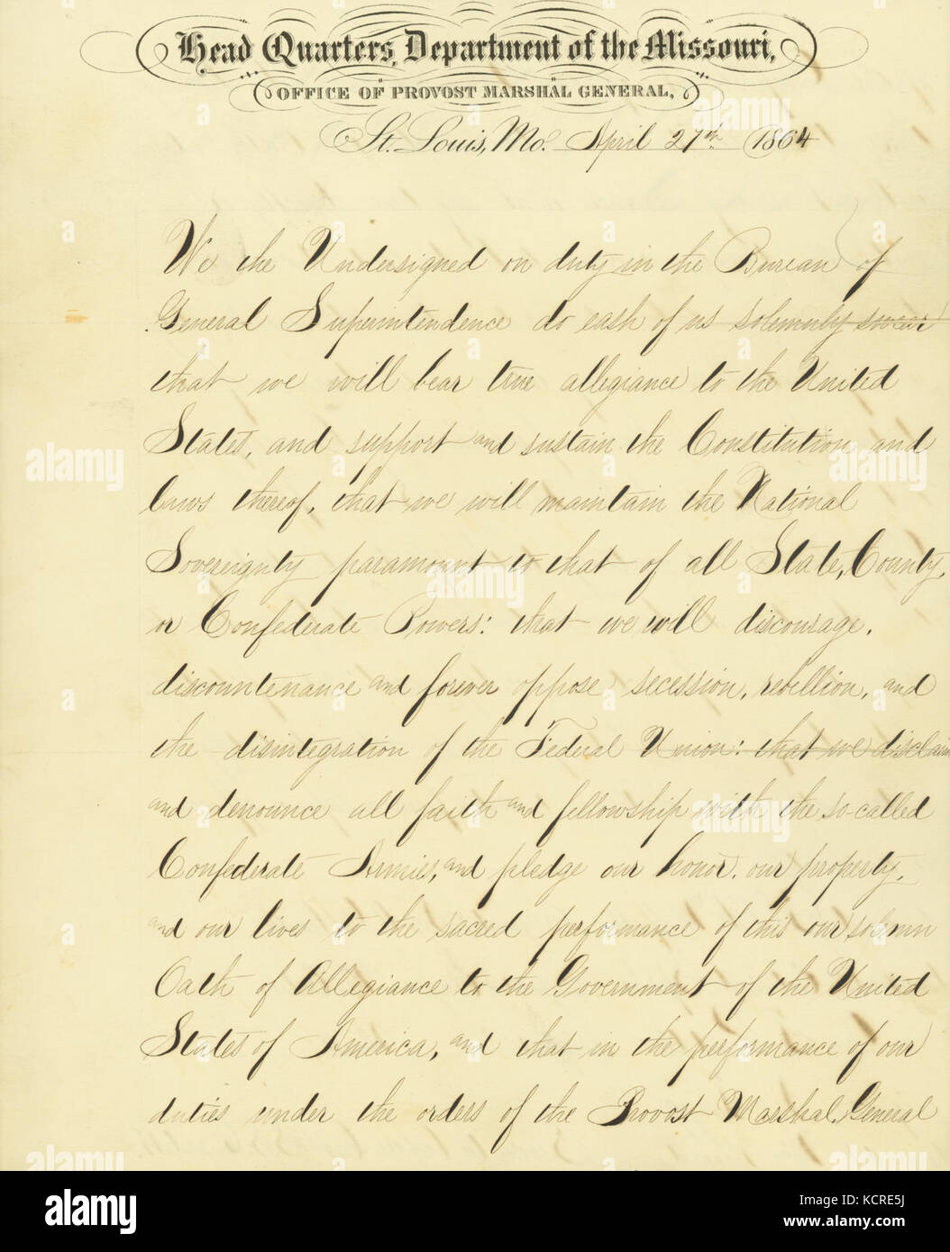 Civil war loyalty oaths hi-res stock photography and images - Alamy