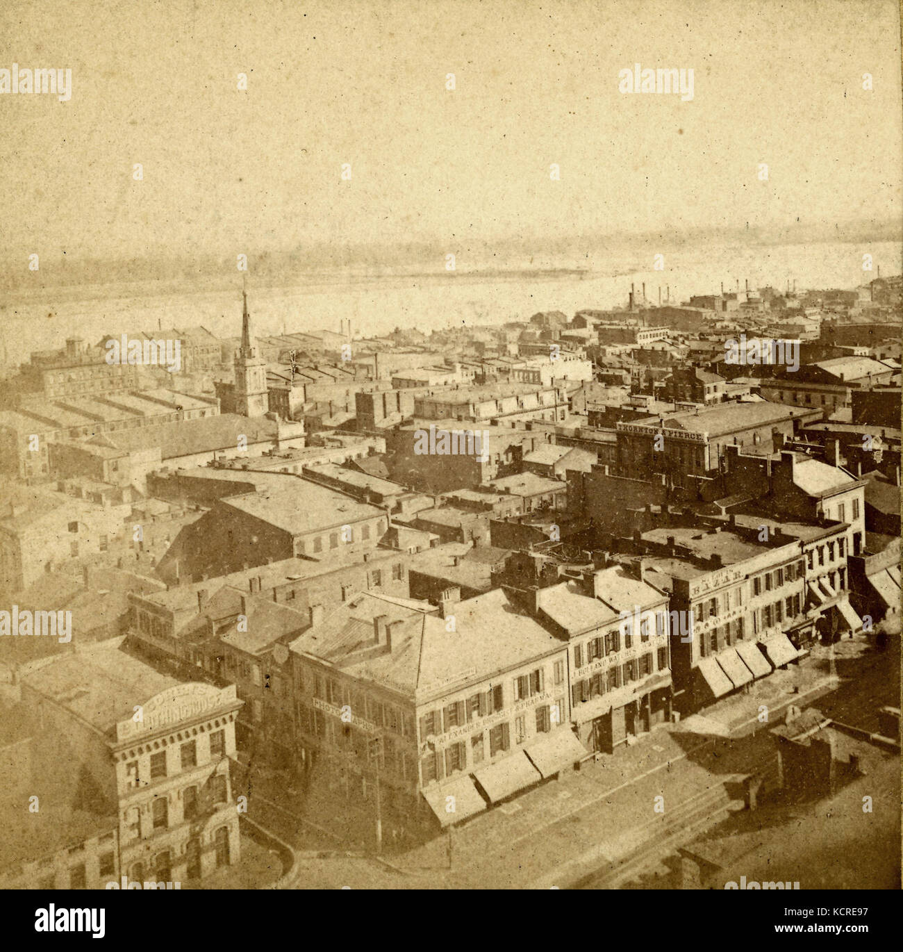 Bird's eye view from the court house dome looking southeast towards the ...