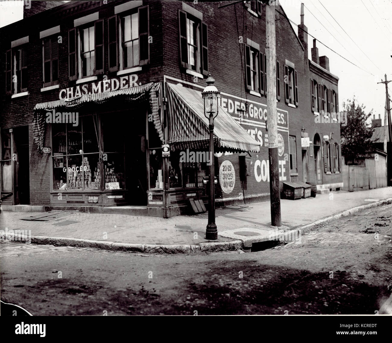 Charles Meder Grocery store at the corner of Nineteenth and Dodier ...