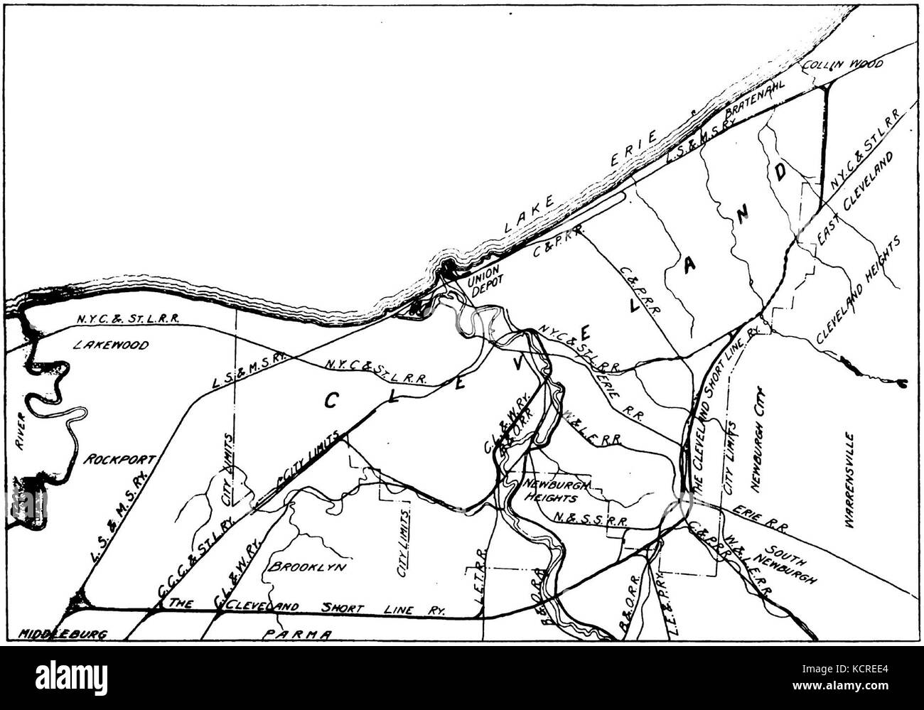 Cleveland railroads 1907 Stock Photo - Alamy