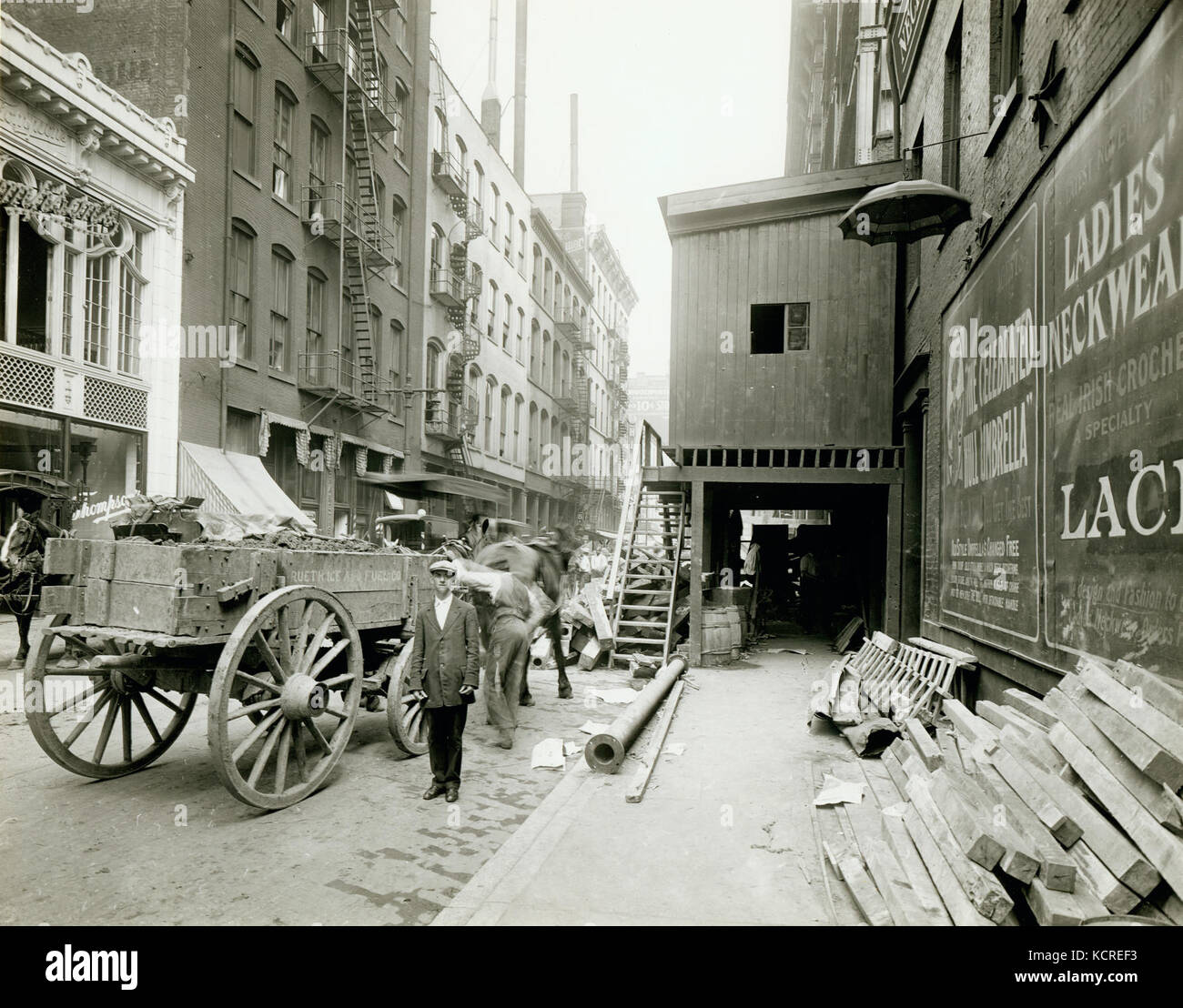 Construction work on St. Charles Street east of Seventh Street Stock ...