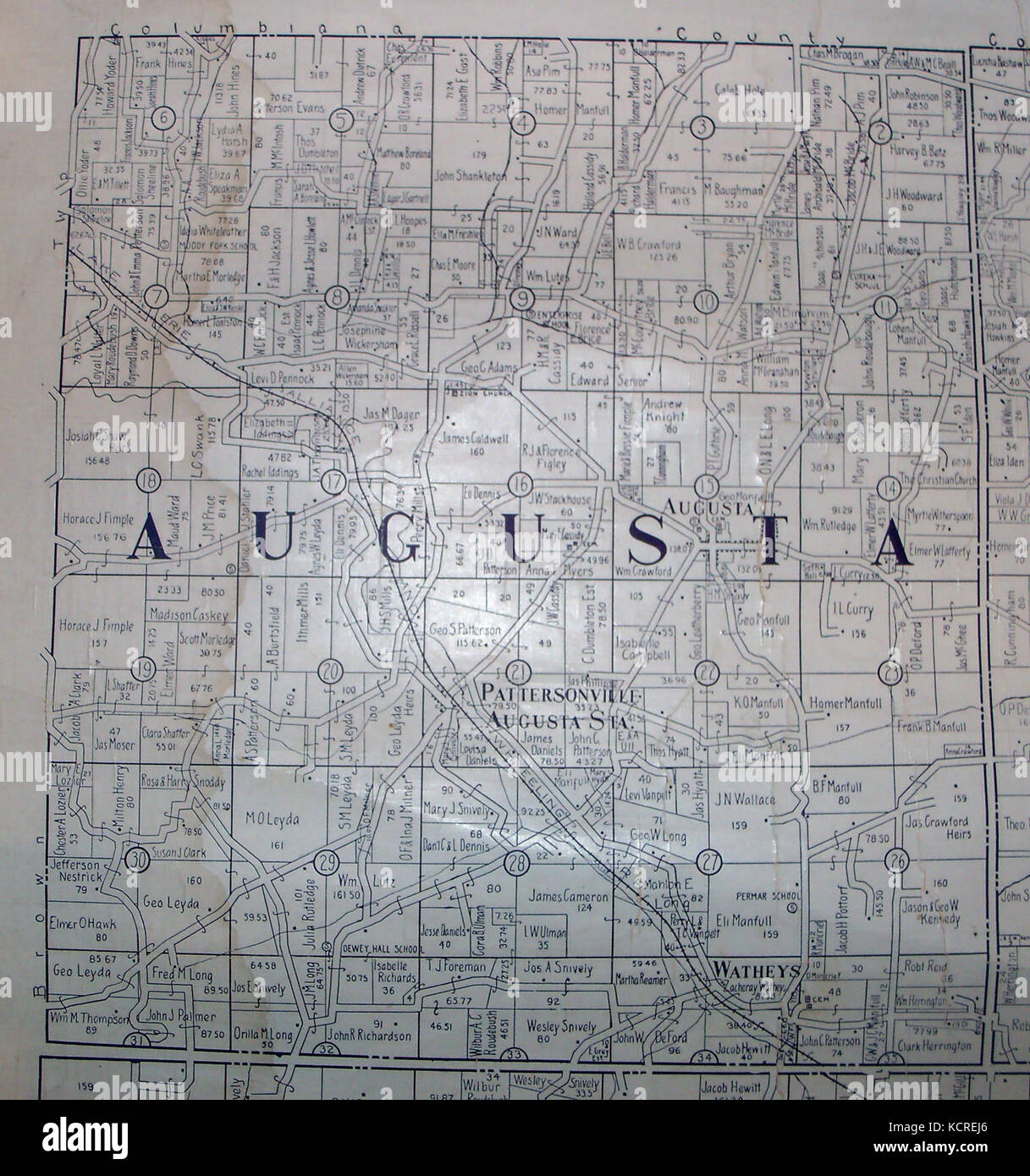 Augusta county map hi-res stock photography and images - Alamy