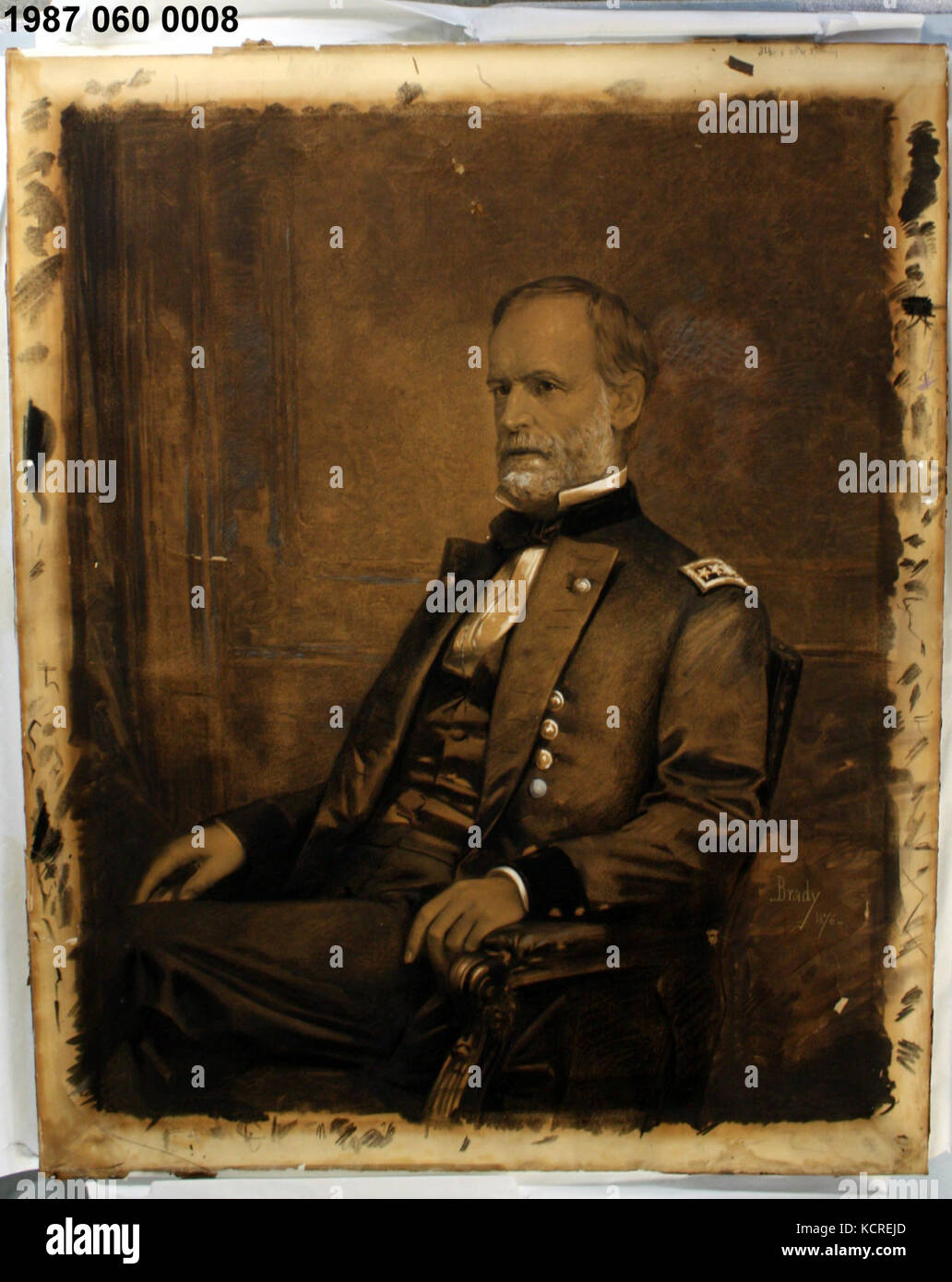 Drawing of General William T. Sherman by William F. Bell Stock Photo ...