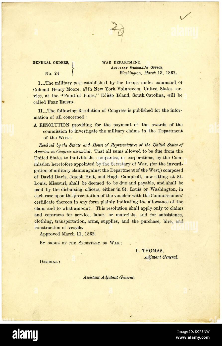 General Orders, No. 24, War Department, Adjutant General's Office ...