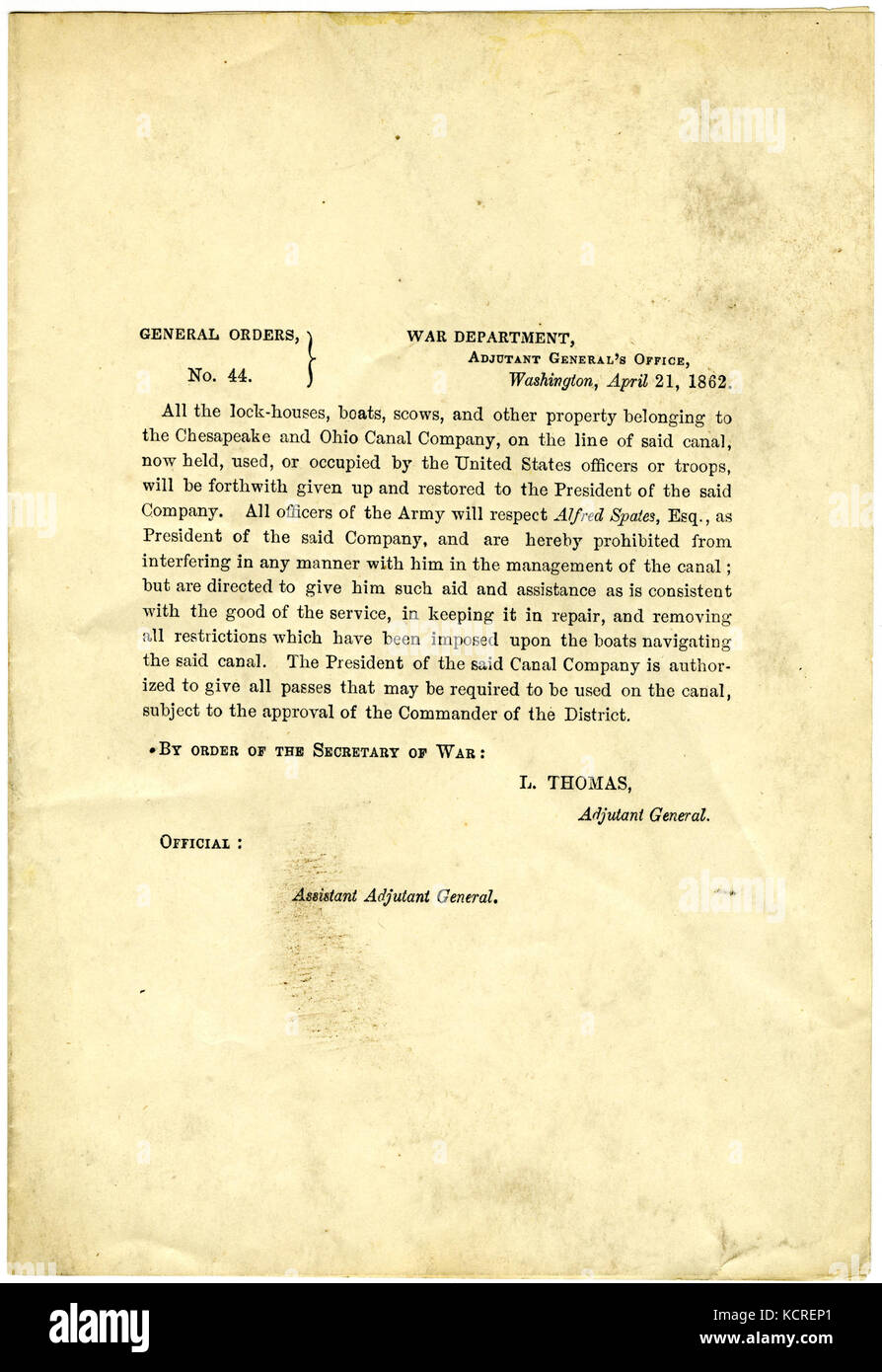 General Orders, No. 44, War Department, Adjutant General's Office ...