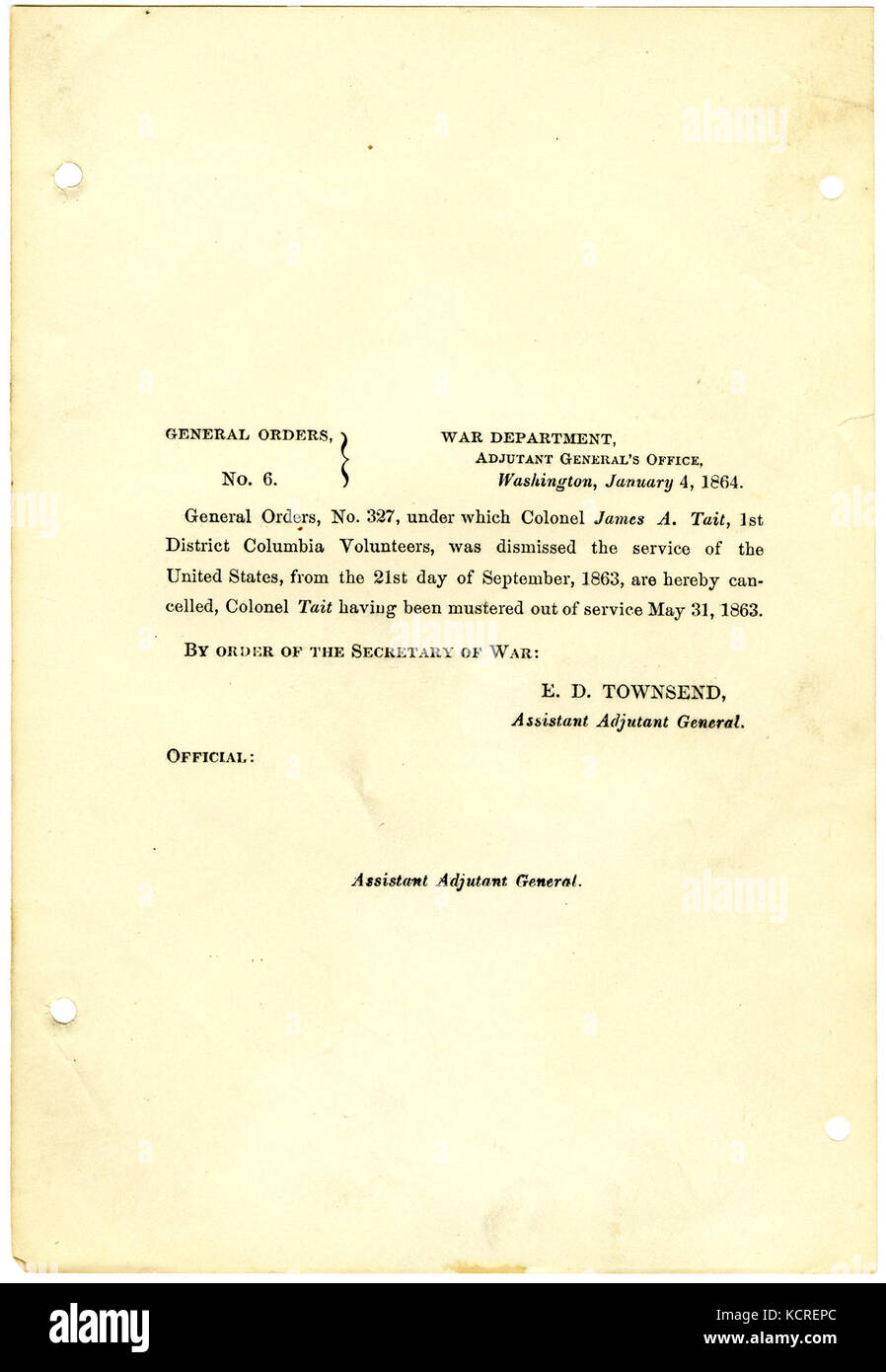 General Orders, No. 6, War Department, Adjutant General's Office ...