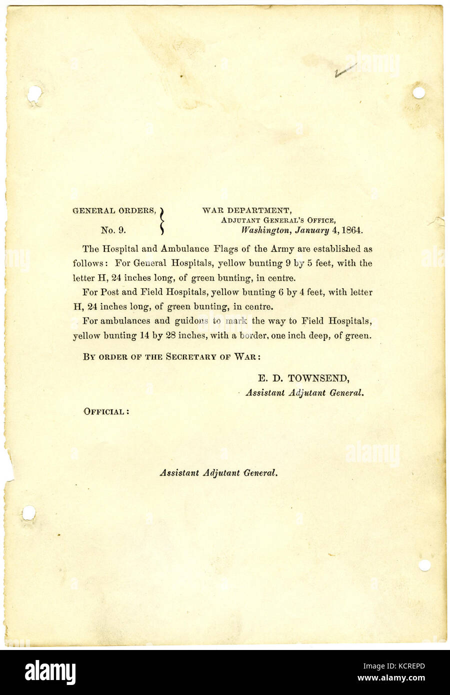 General Orders, No. 9, War Department, Adjutant General's Office ...