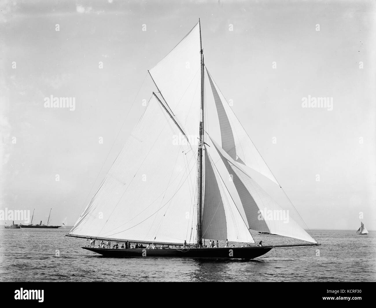 An early 20th-century photograph of the Valkyrie II yacht, a vessel ...