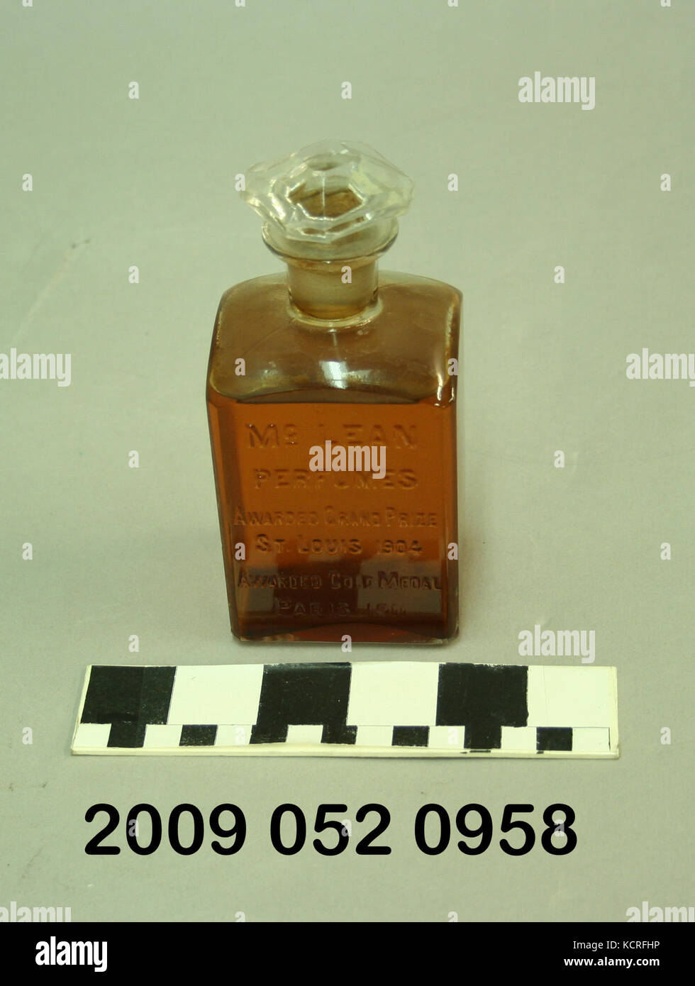 Full Glass Bottle of Mc Lean Perfumes With Glass Stopper Stock Photo ...