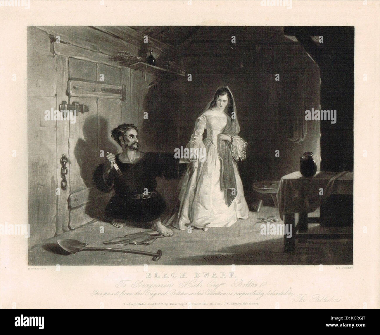 Black Dwarf (engraving) by Henry Leverseege Stock Photo - Alamy