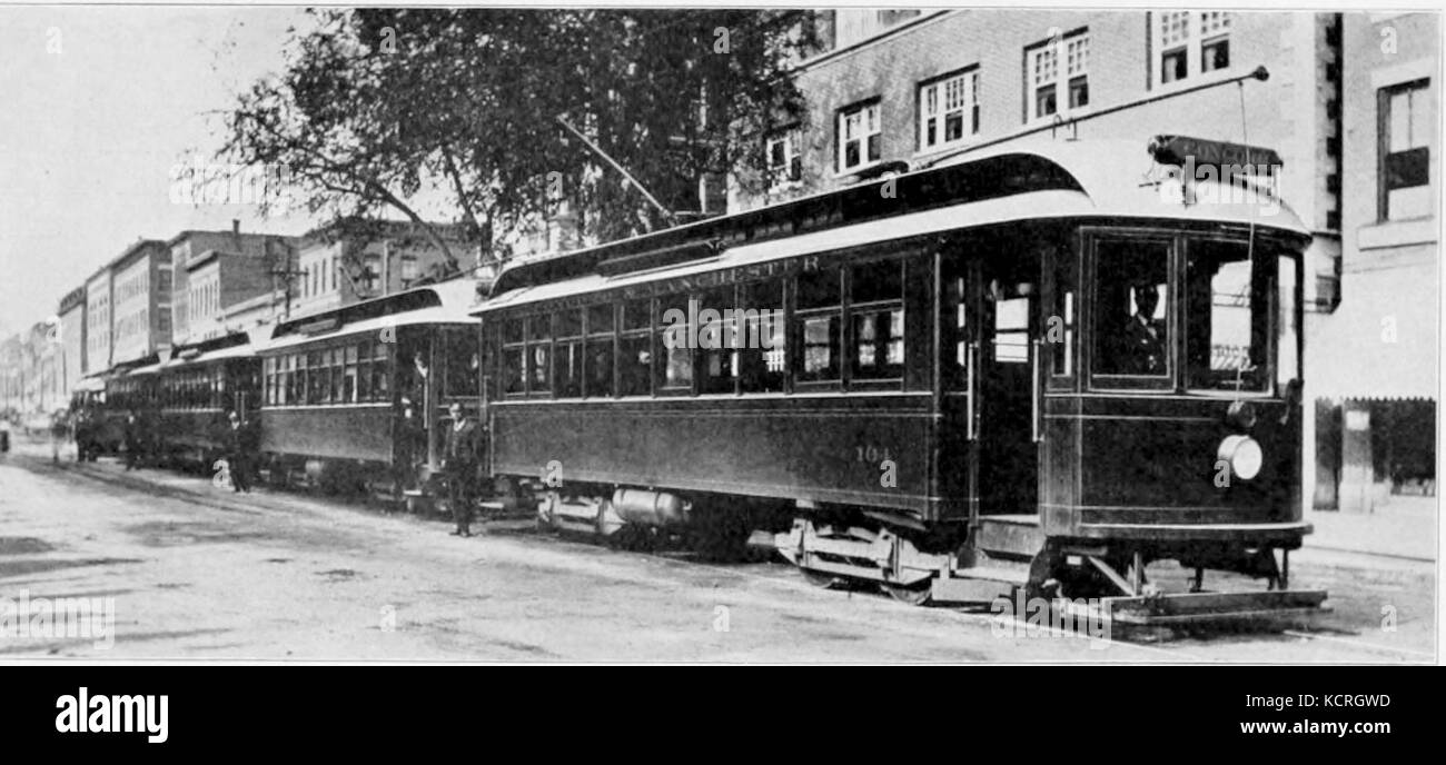 Four car train of the Concord and Manchester Electric Branch, 1904 ...