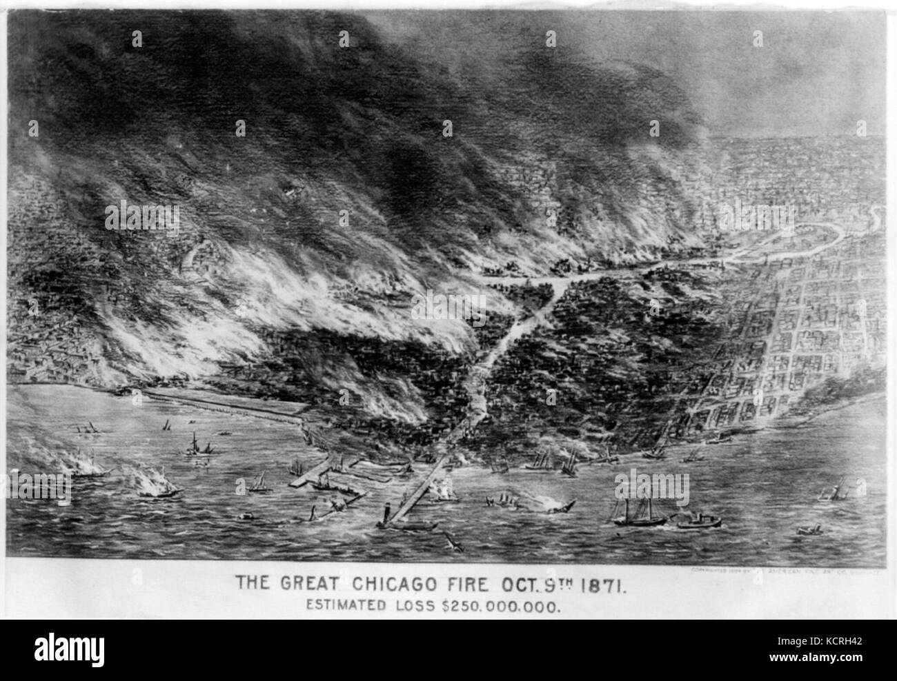 Chicago great fire Black and White Stock Photos & Images - Alamy